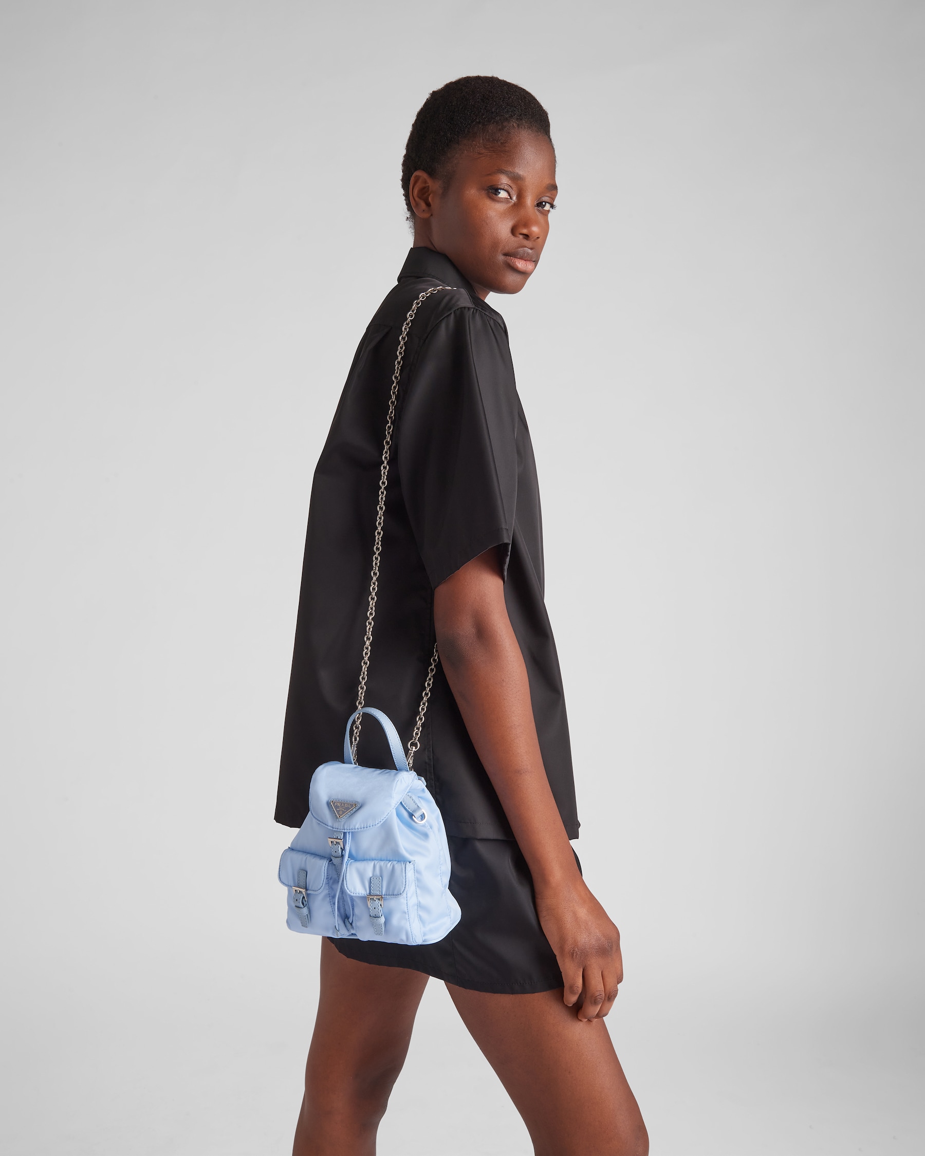 Light Blue Re-nylon Mini Backpack | PRADA