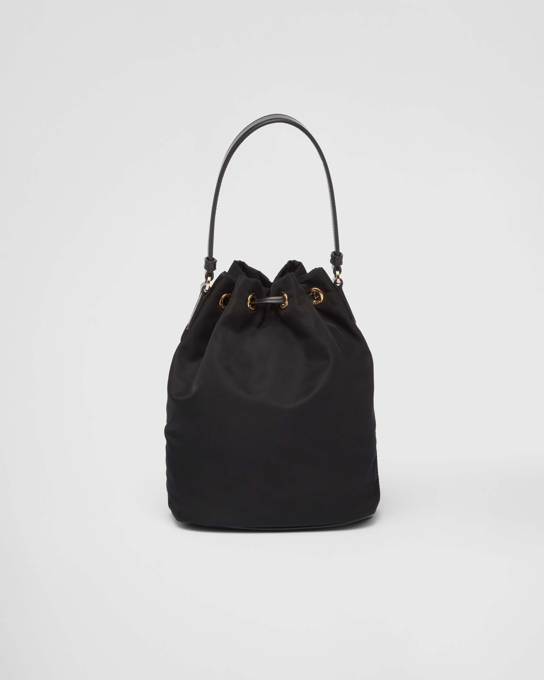 Black Prada Duet Re-nylon And Brushed Bucket Bag | PRADA