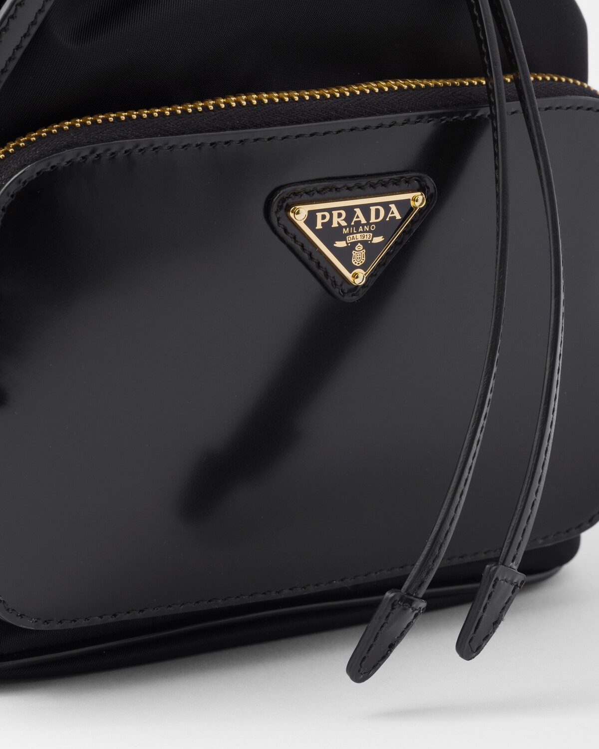 Black Prada Duet Re-nylon And Brushed Bucket Bag | PRADA