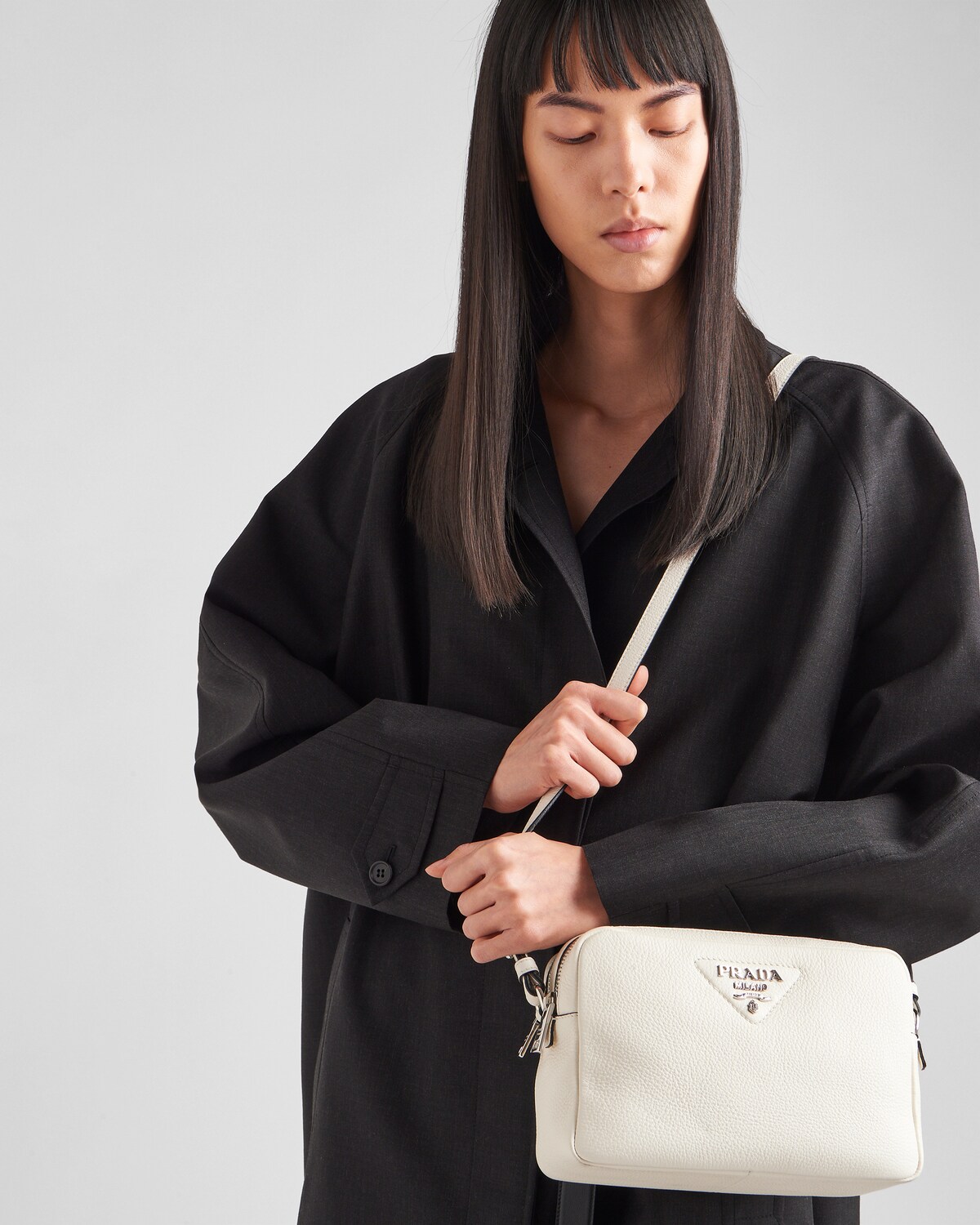 White Medium Leather Bag | PRADA