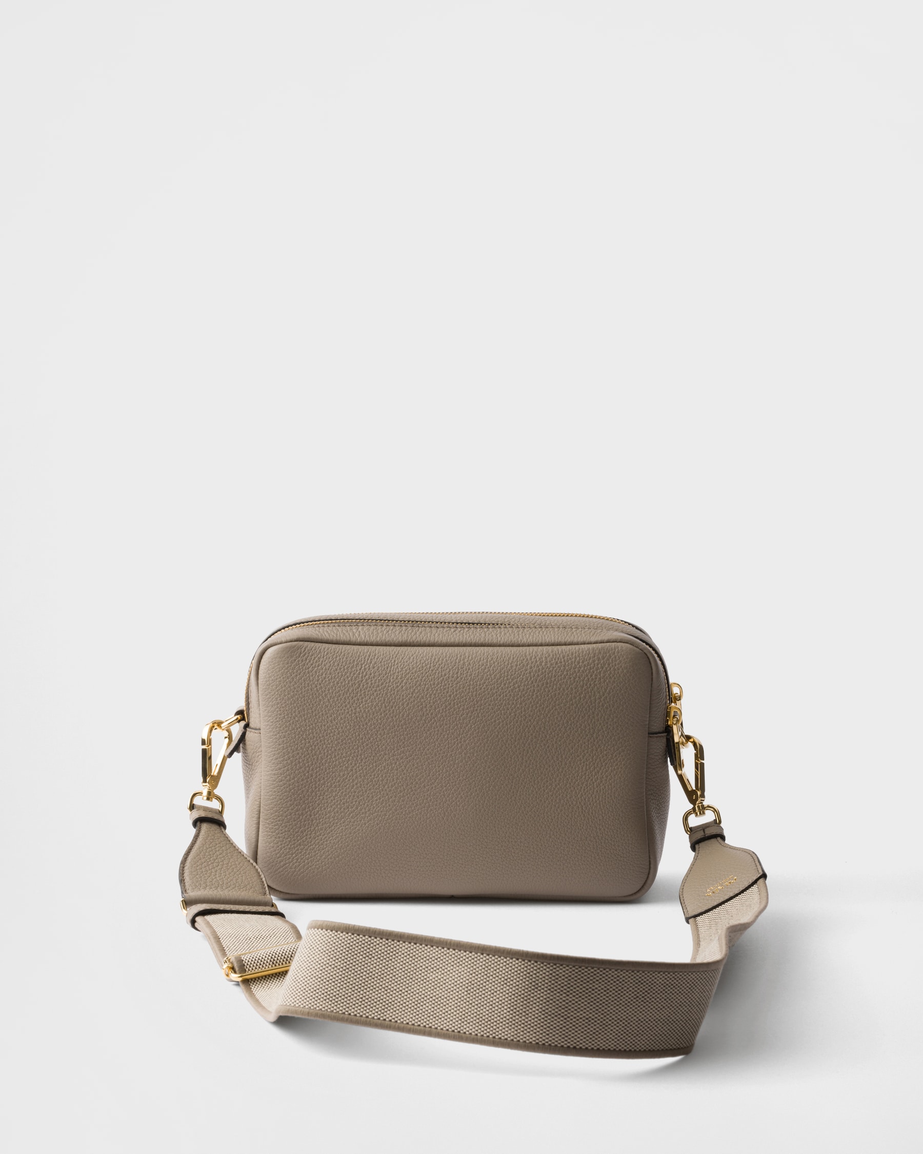 Clay Gray Small Leather Shoulder Bag | PRADA - United States