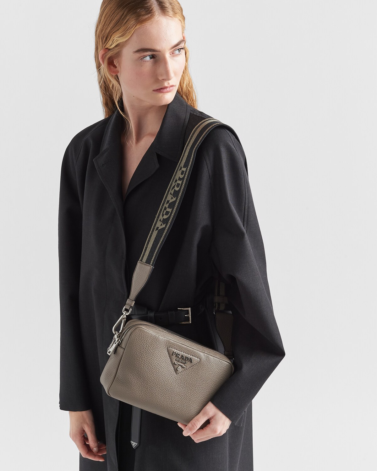 Clay Grey Medium Leather Bag | PRADA