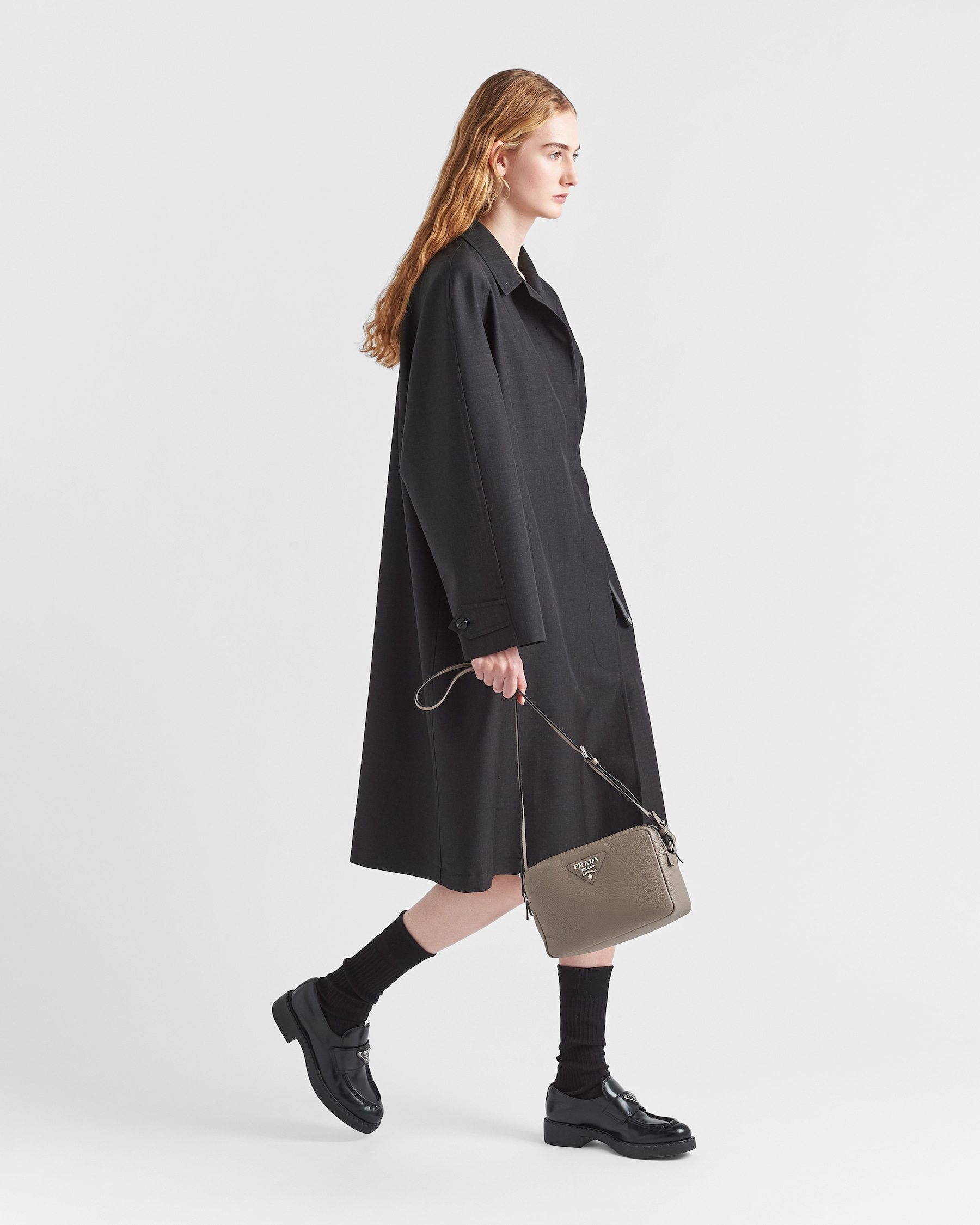 Clay Grey Medium Leather Bag | PRADA