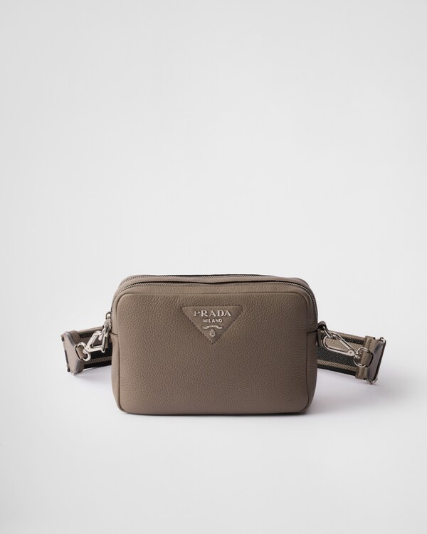 Clay Grey Medium Leather Bag | PRADA