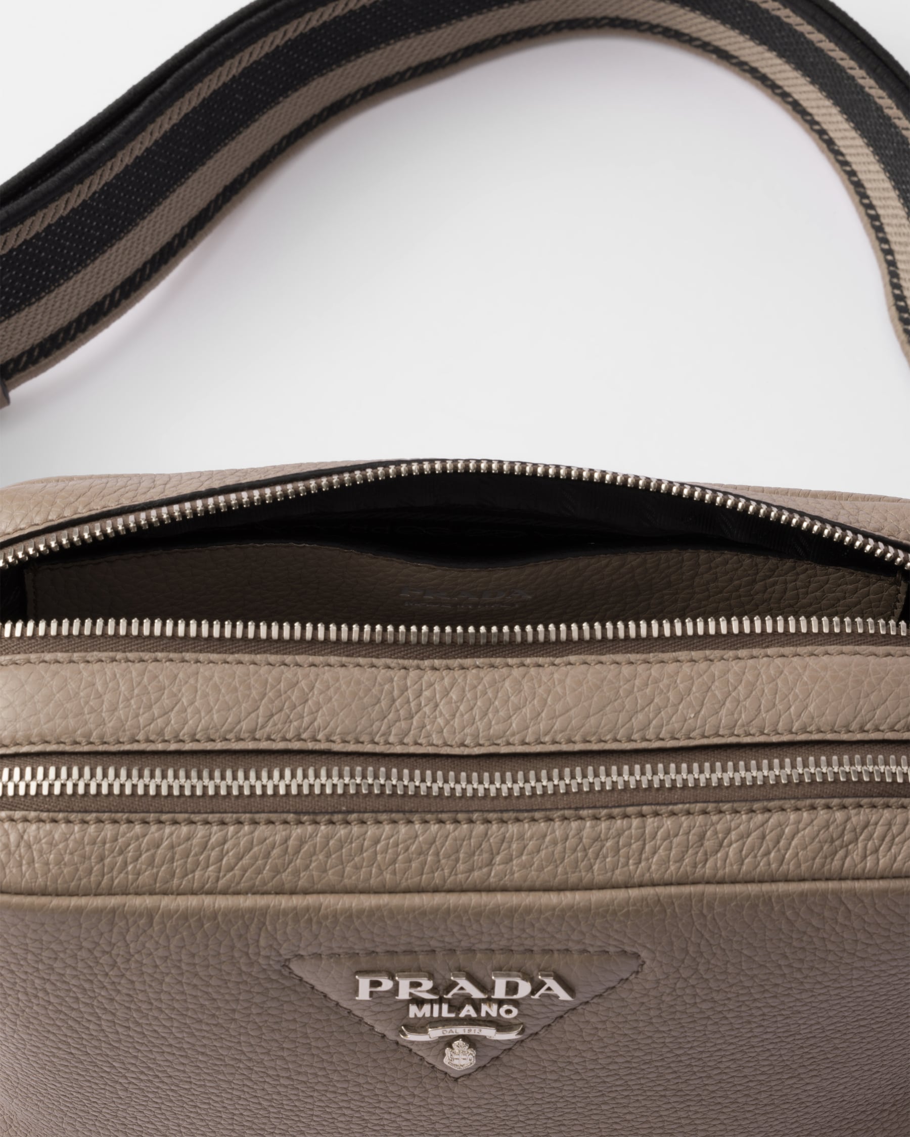 Clay Grey Medium Leather Bag | PRADA