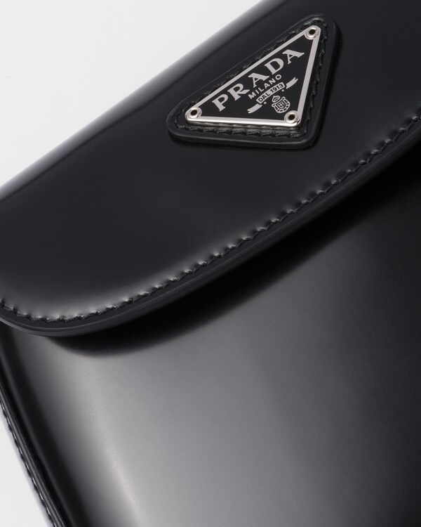 Black Prada Cleo Brushed Leather Mini Bag | PRADA