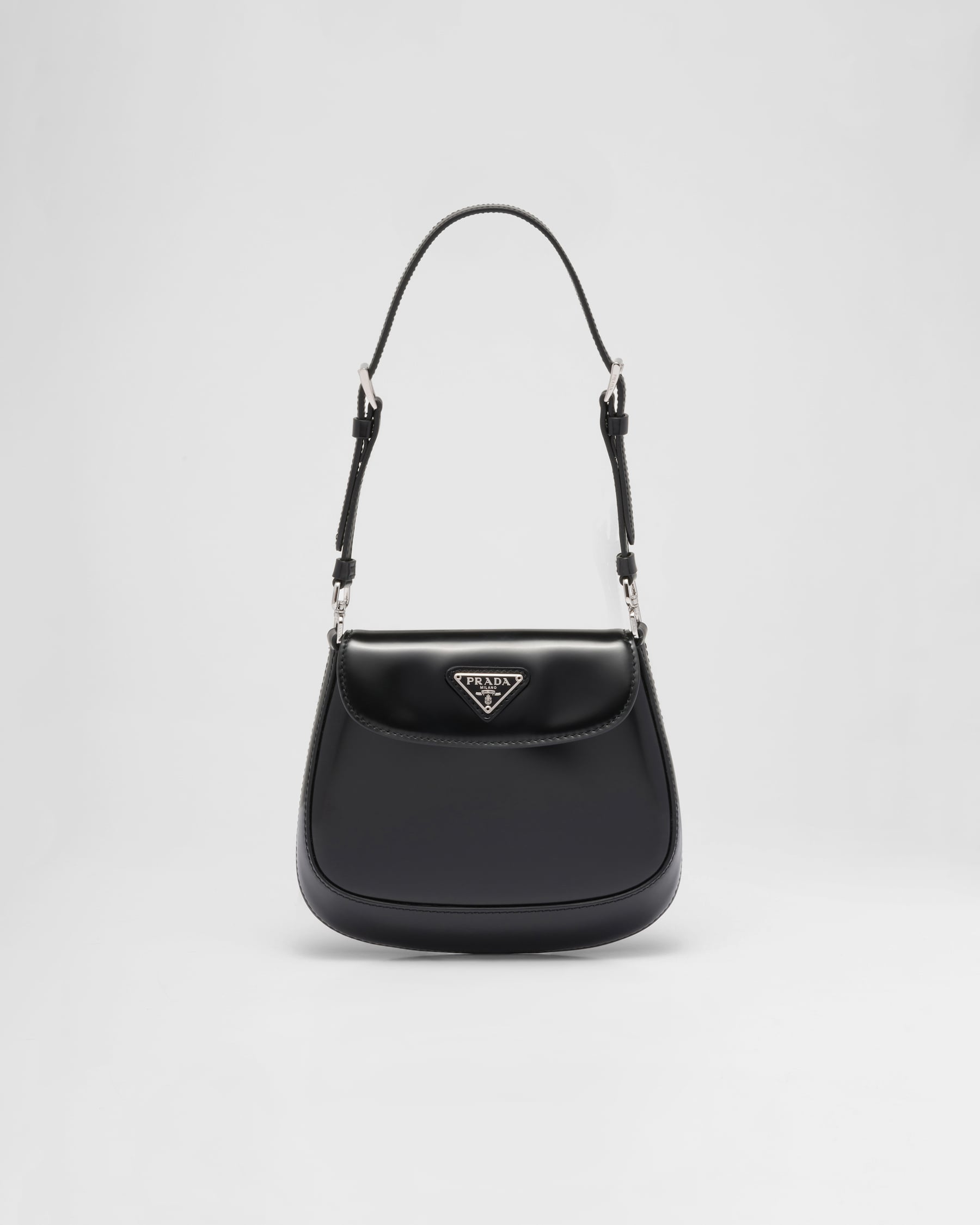 Black Prada Cleo Brushed Leather Mini Bag | PRADA