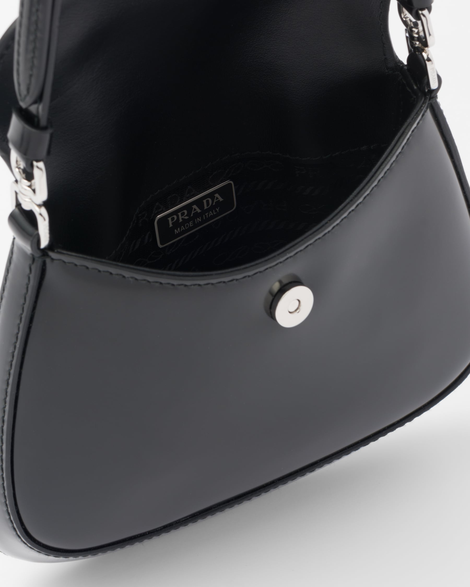 Black Prada Cleo Brushed Leather Mini Bag | PRADA