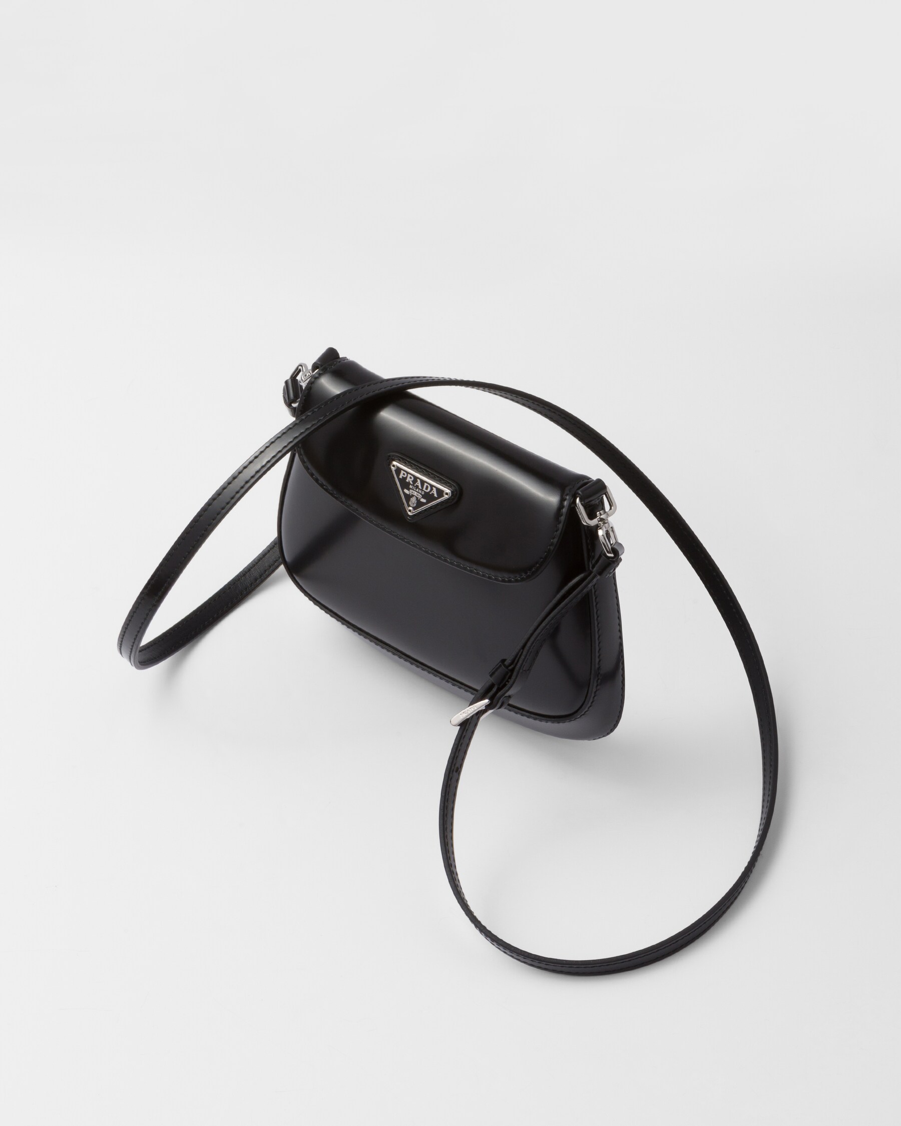 Black Prada Cleo Brushed Leather Mini Bag | PRADA