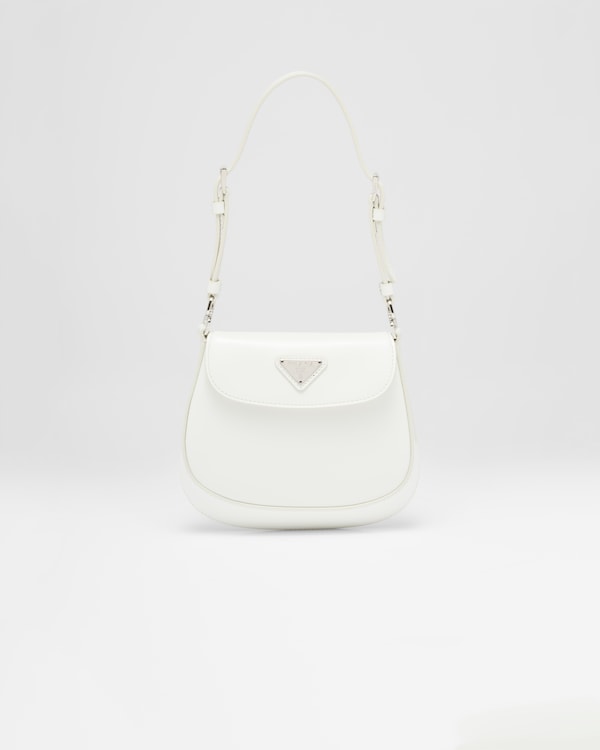 White Prada Cleo Brushed Leather Mini Bag | PRADA