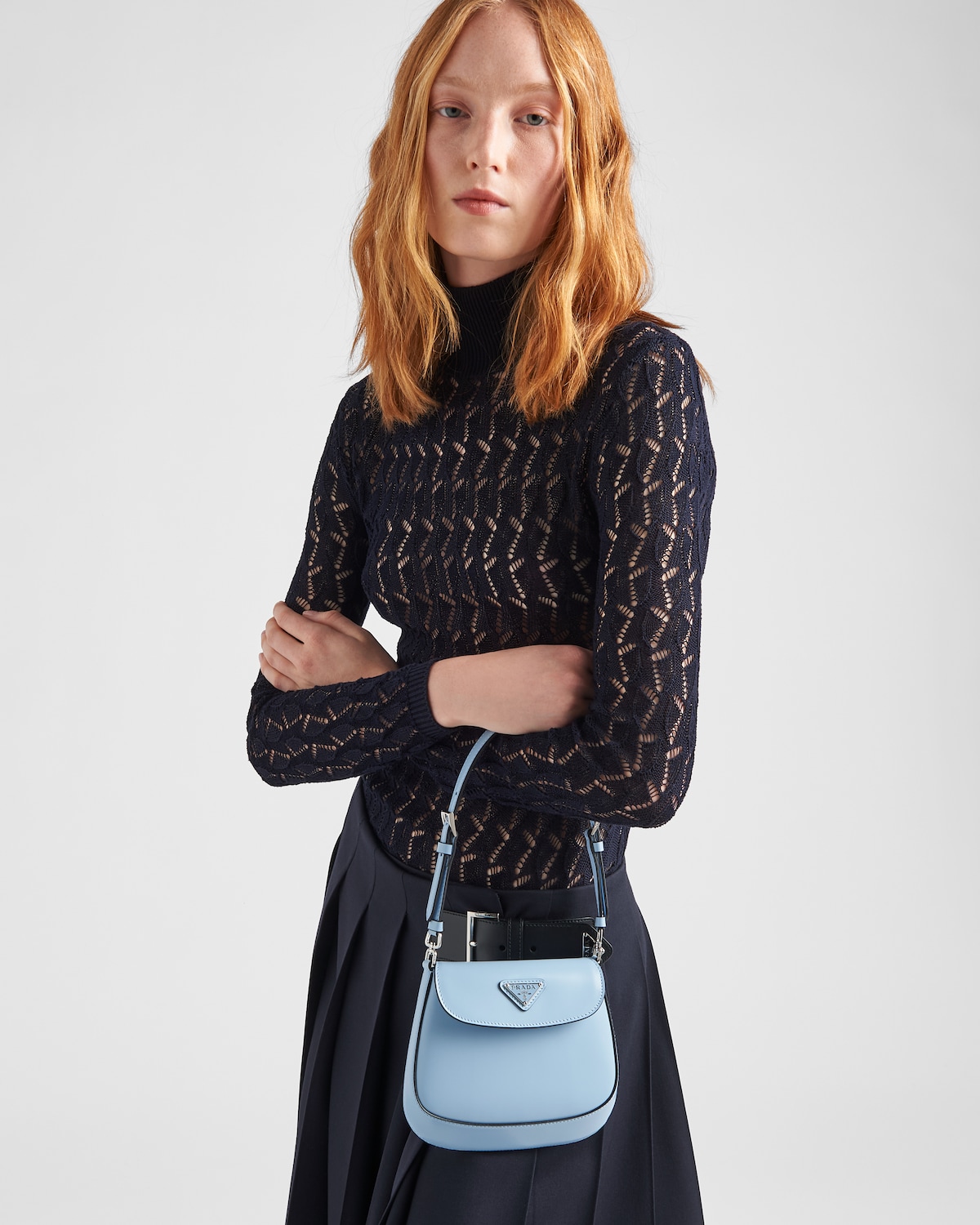 Celeste Prada Cleo Brushed Leather Mini Bag | PRADA