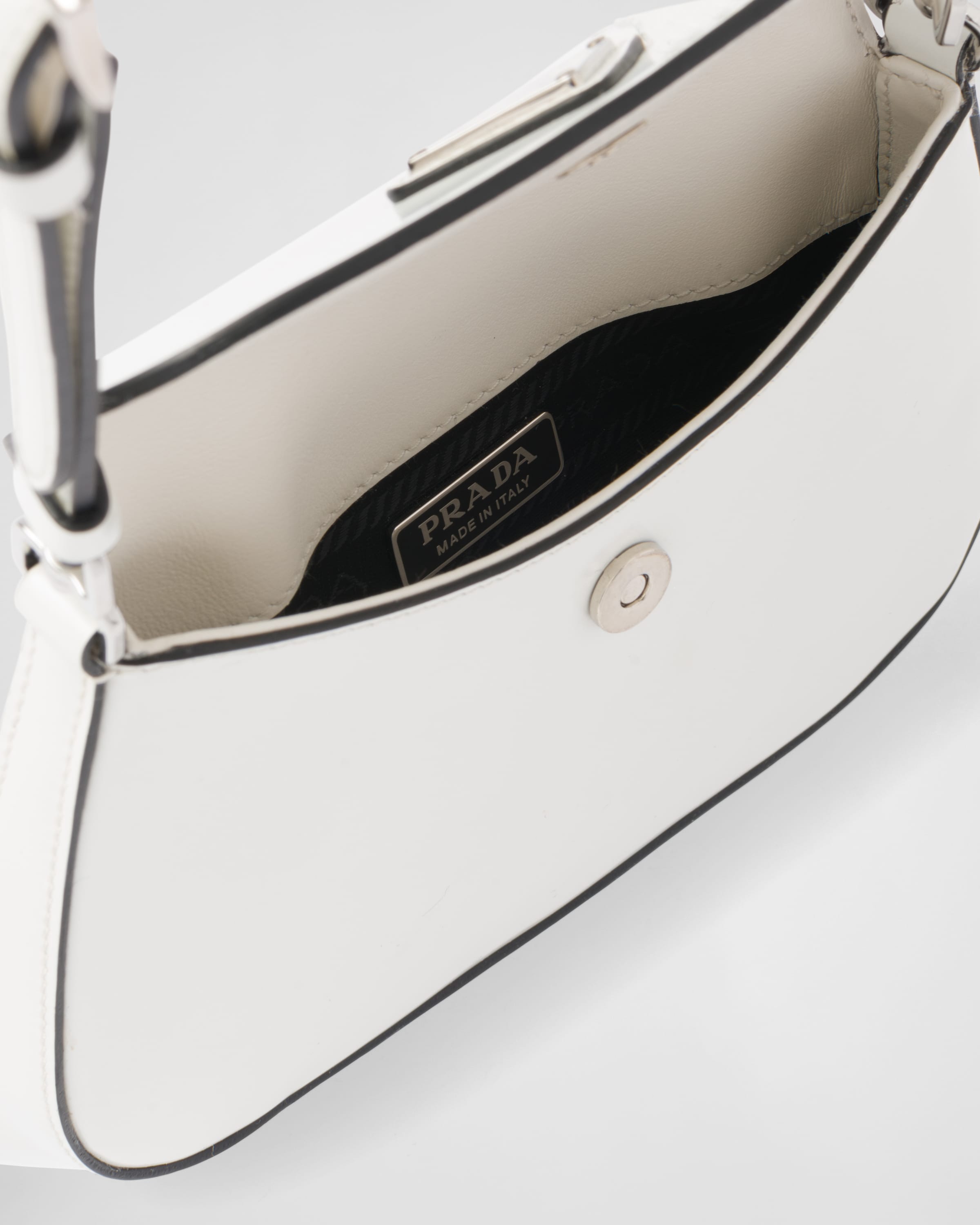 White Prada Cleo brushed leather mini bag | Prada