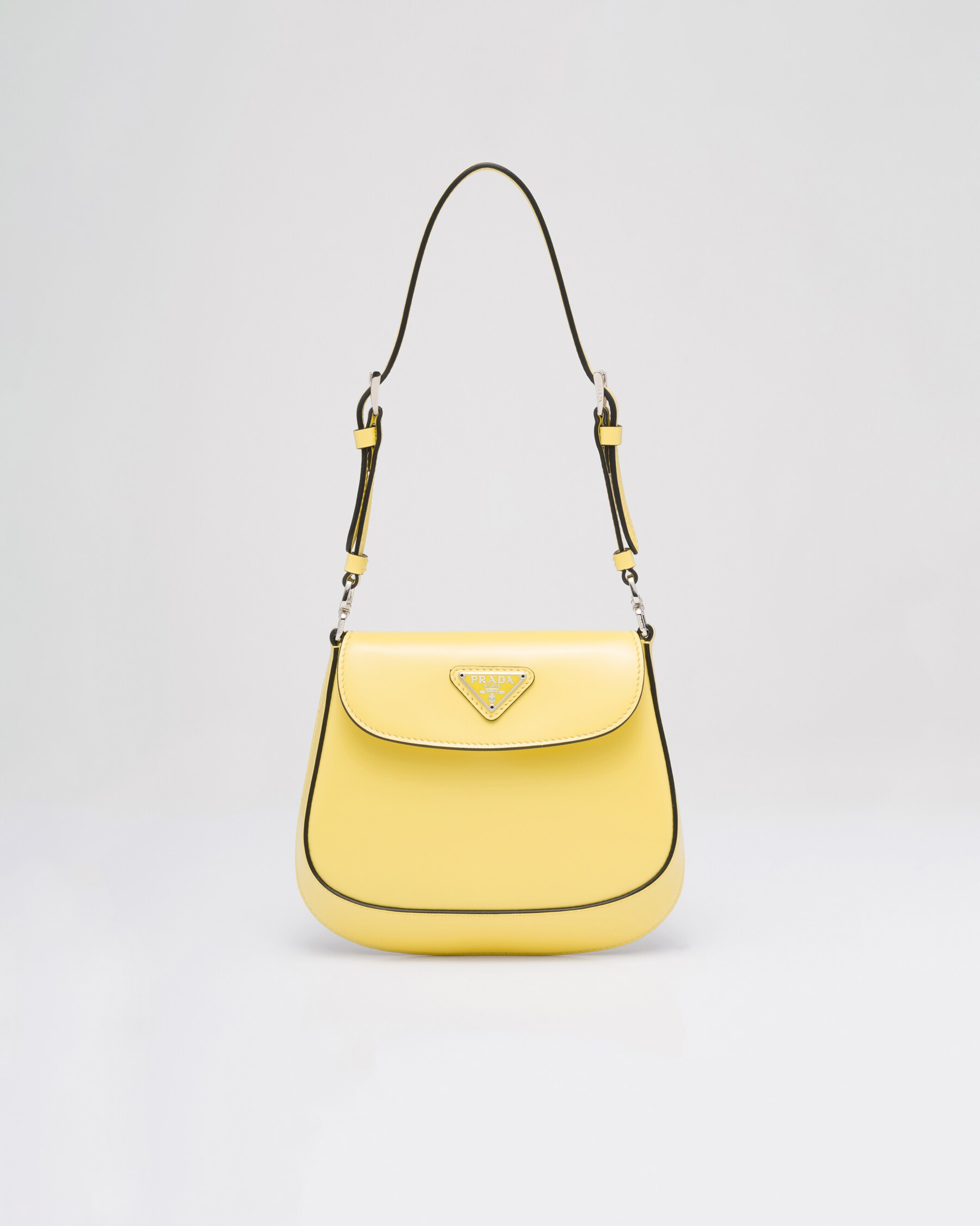 프라다 클레오 브러시드 가죽 미니 백 옐로우 | PRADA