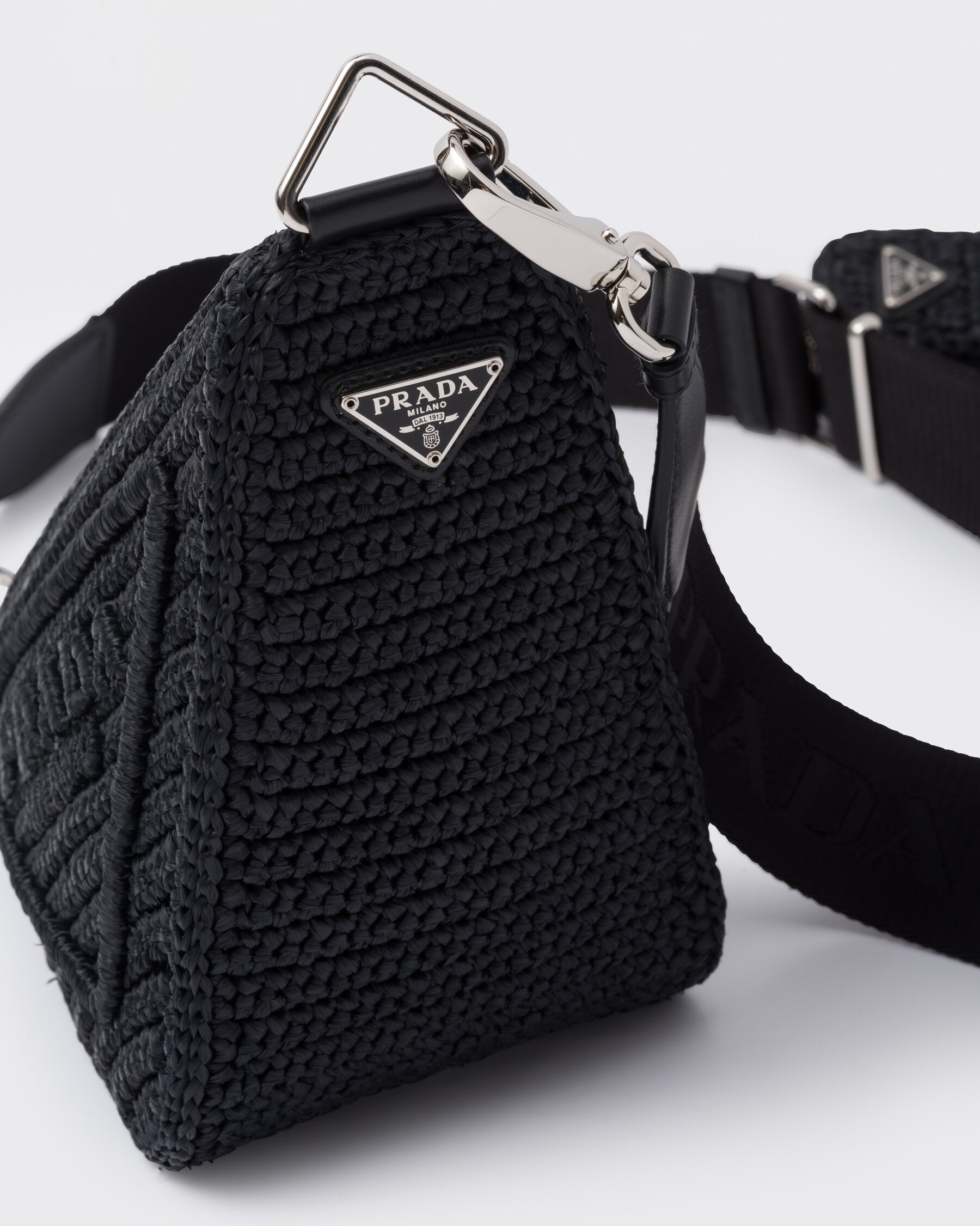 Black Prada Triangle Crochet Bag | PRADA