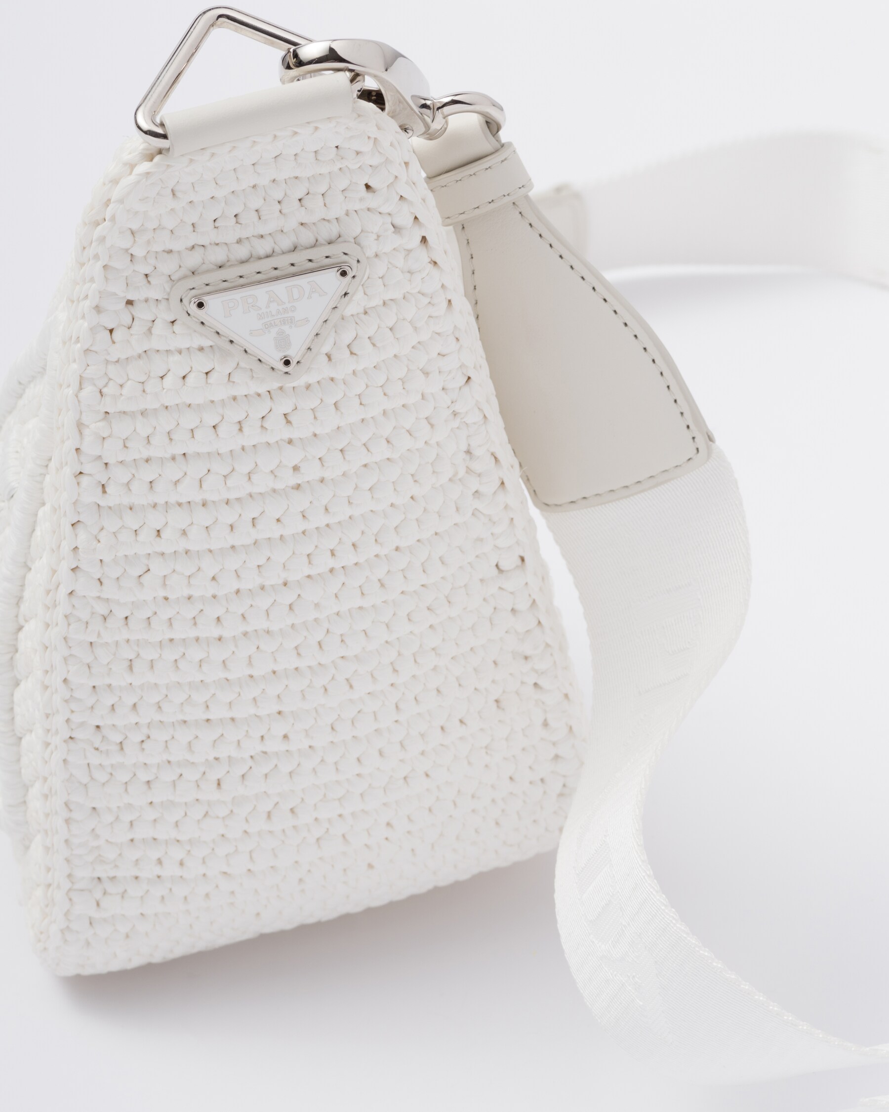 White Prada Triangle Crochet Bag | PRADA