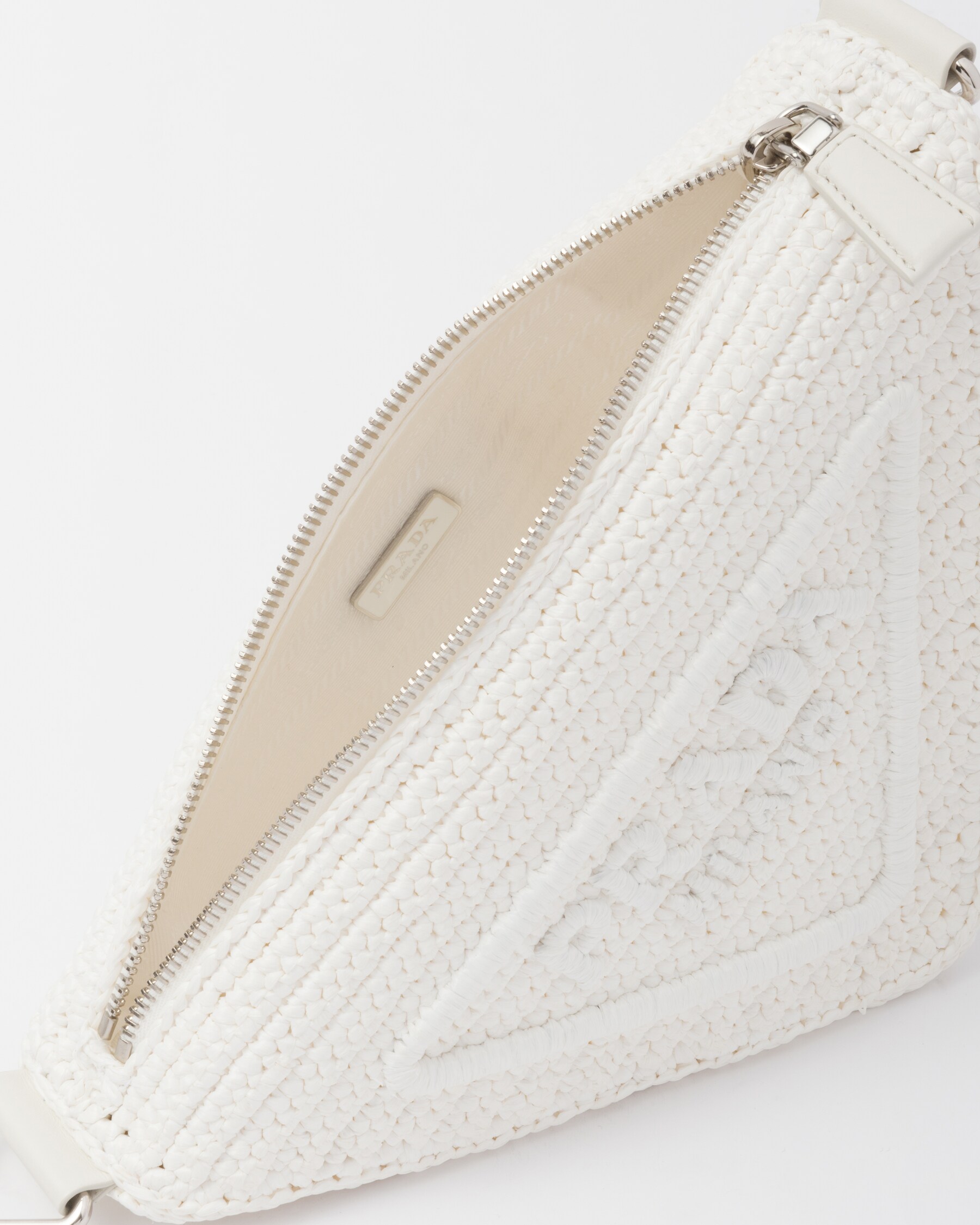 White Prada Triangle Crochet Bag | PRADA
