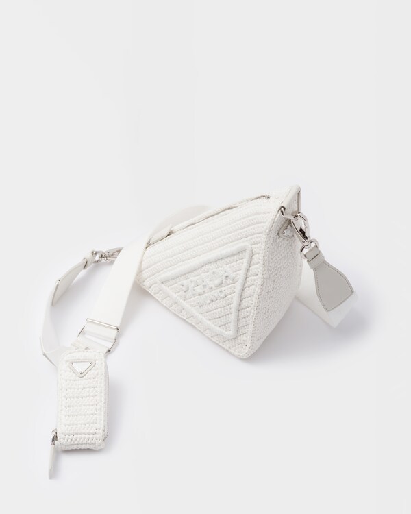 White Prada Triangle Crochet Bag | PRADA