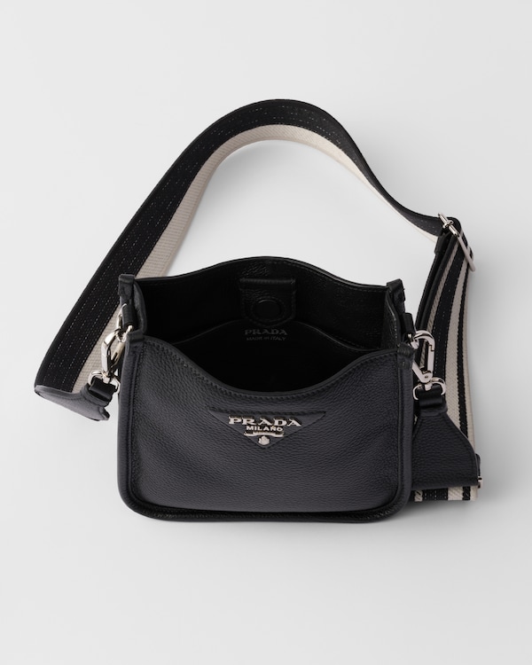 Black Leather Mini Shoulder Bag | PRADA