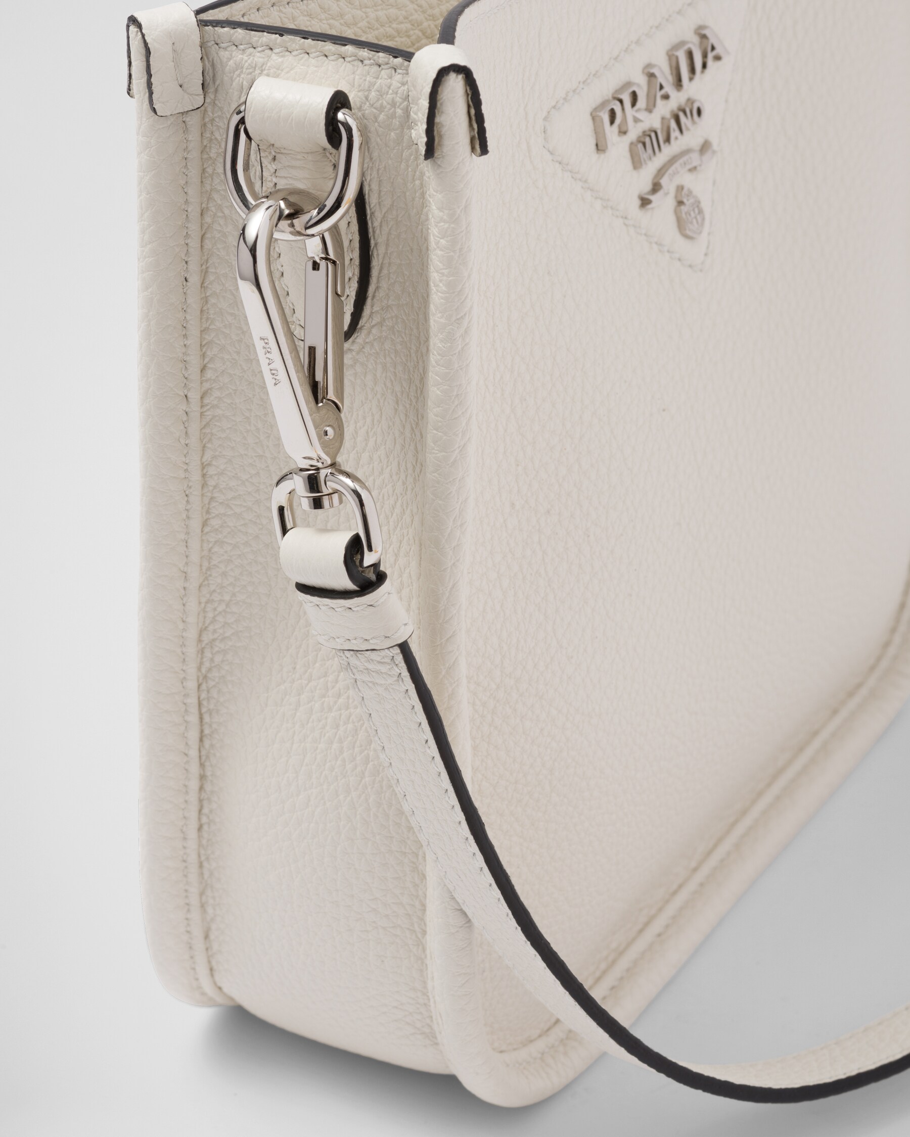 White Leather Mini Shoulder Bag | PRADA