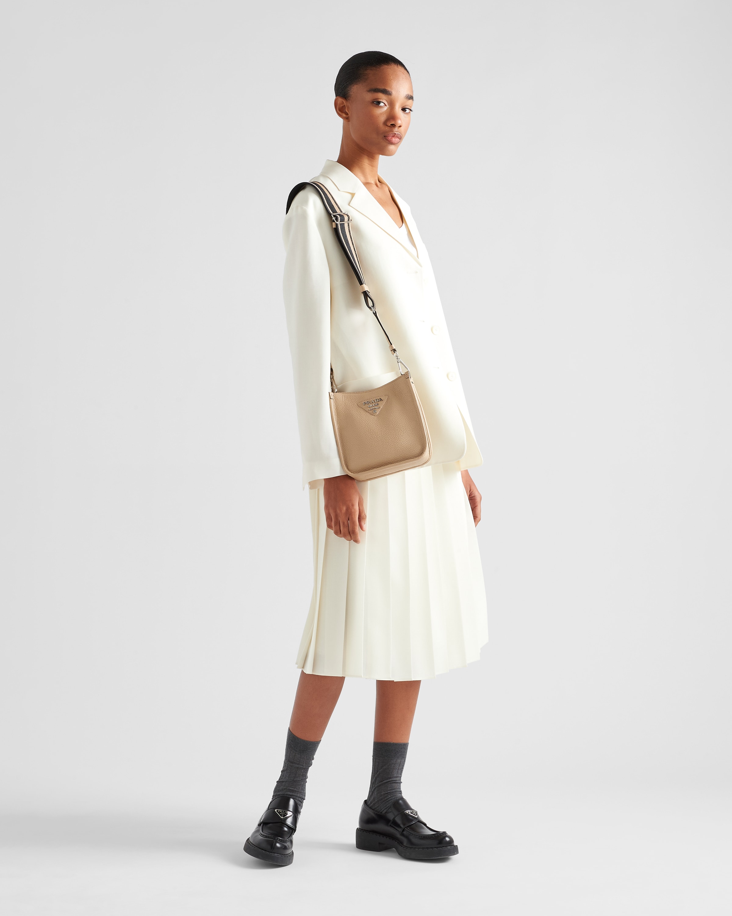 Sand Leather mini shoulder bag | Prada