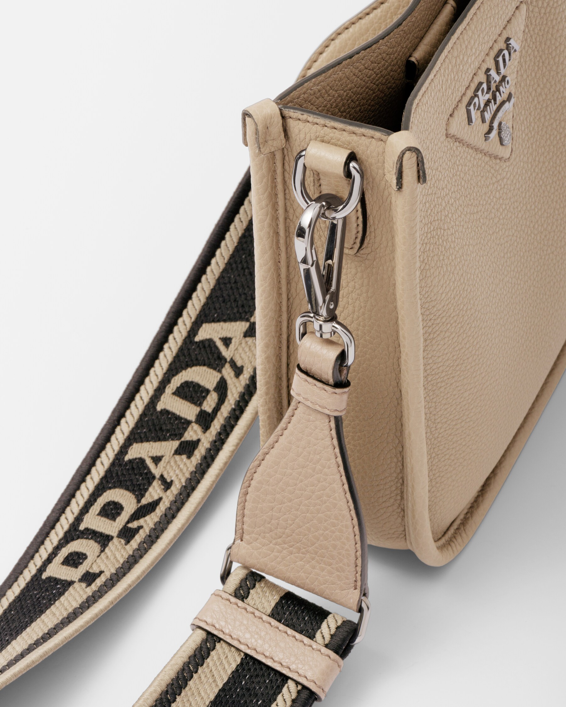 Sand Leather Mini Shoulder Bag | PRADA
