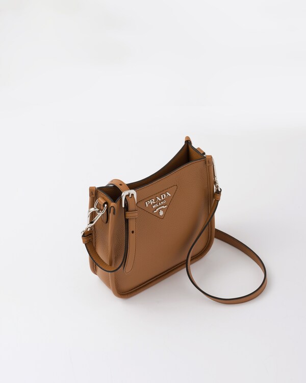 Caramel Leather Mini Shoulder Bag | PRADA