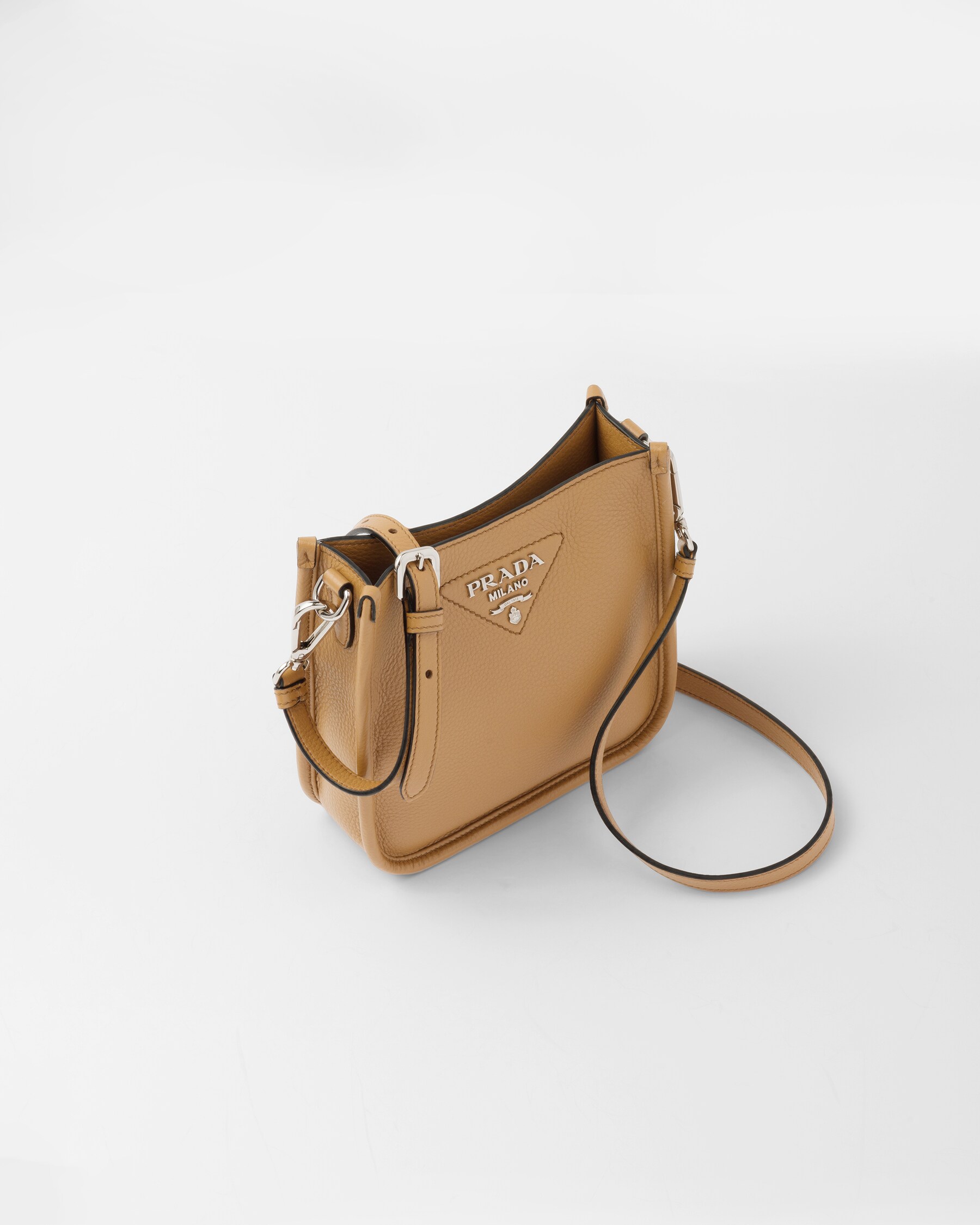 Caramel Leather Mini Shoulder Bag | PRADA