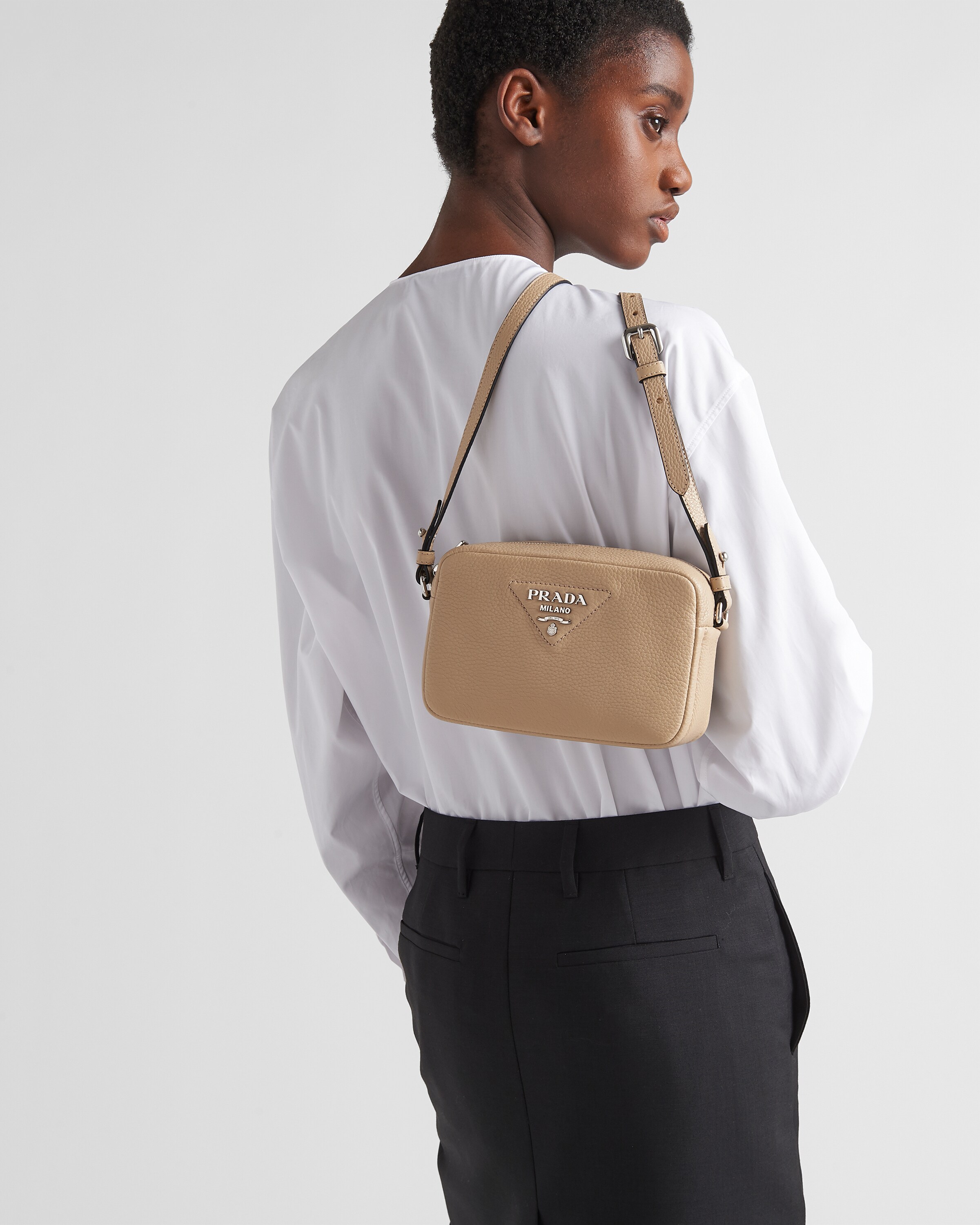 Sand Small Leather Bag | PRADA