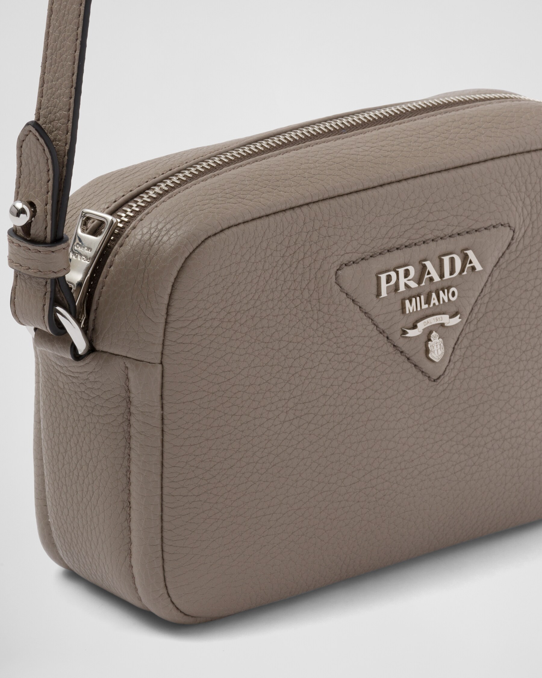 Clay Grey Small Leather Bag | PRADA