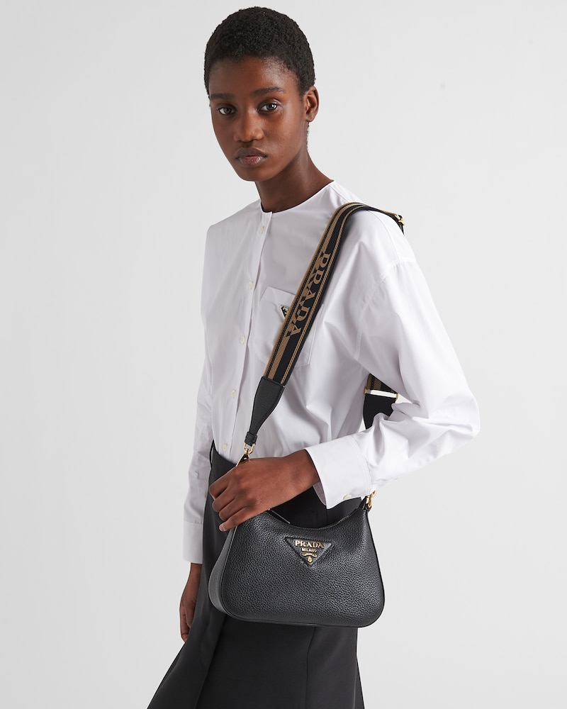 Black Leather Shoulder Bag | PRADA