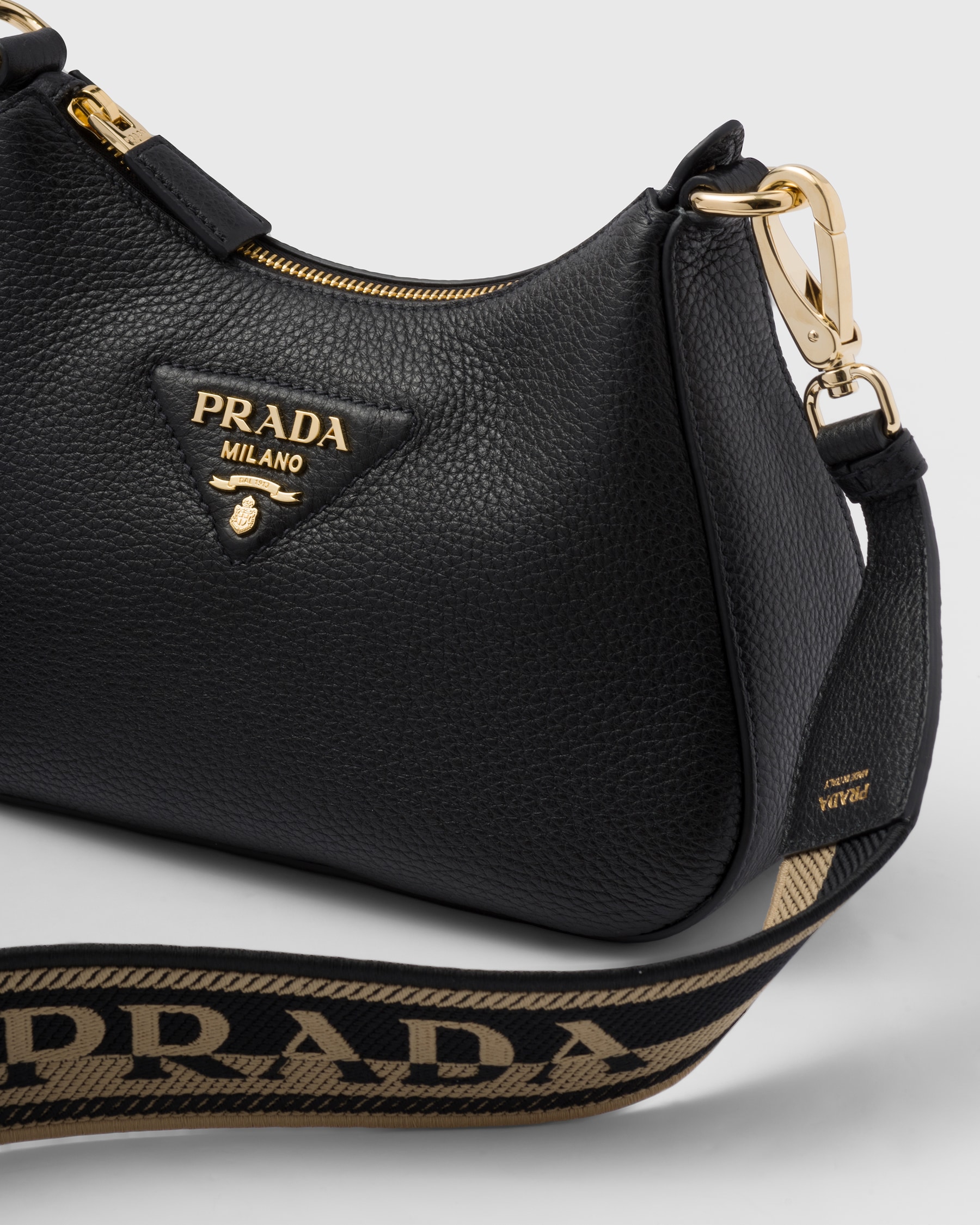 Black Leather Shoulder Bag | PRADA