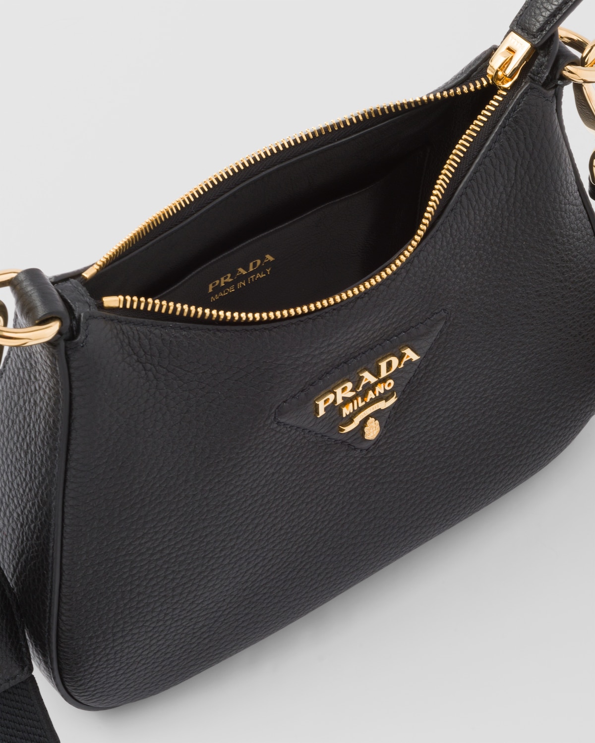 Black Leather Shoulder Bag | PRADA