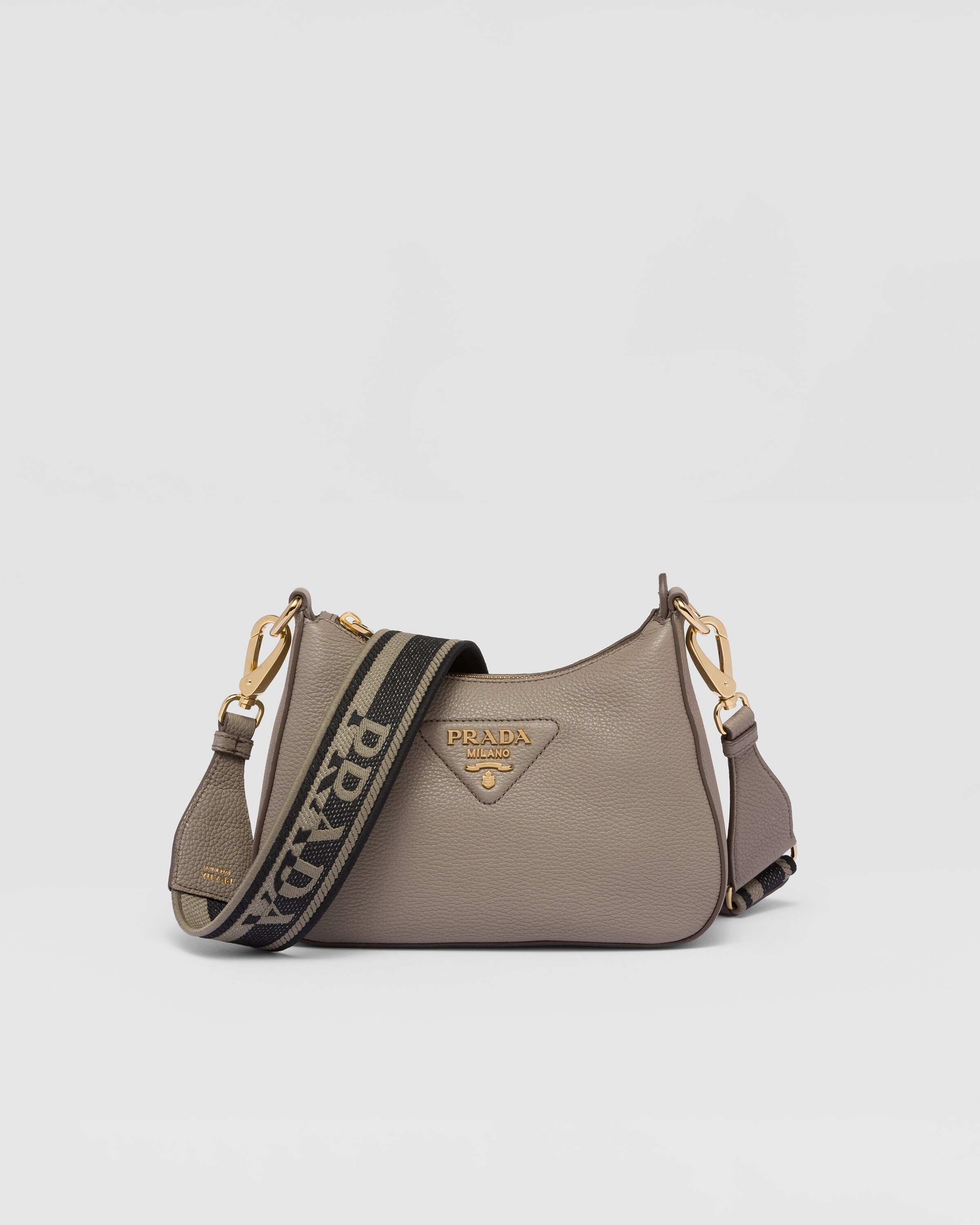 Clay Grey Leather Shoulder Bag | PRADA