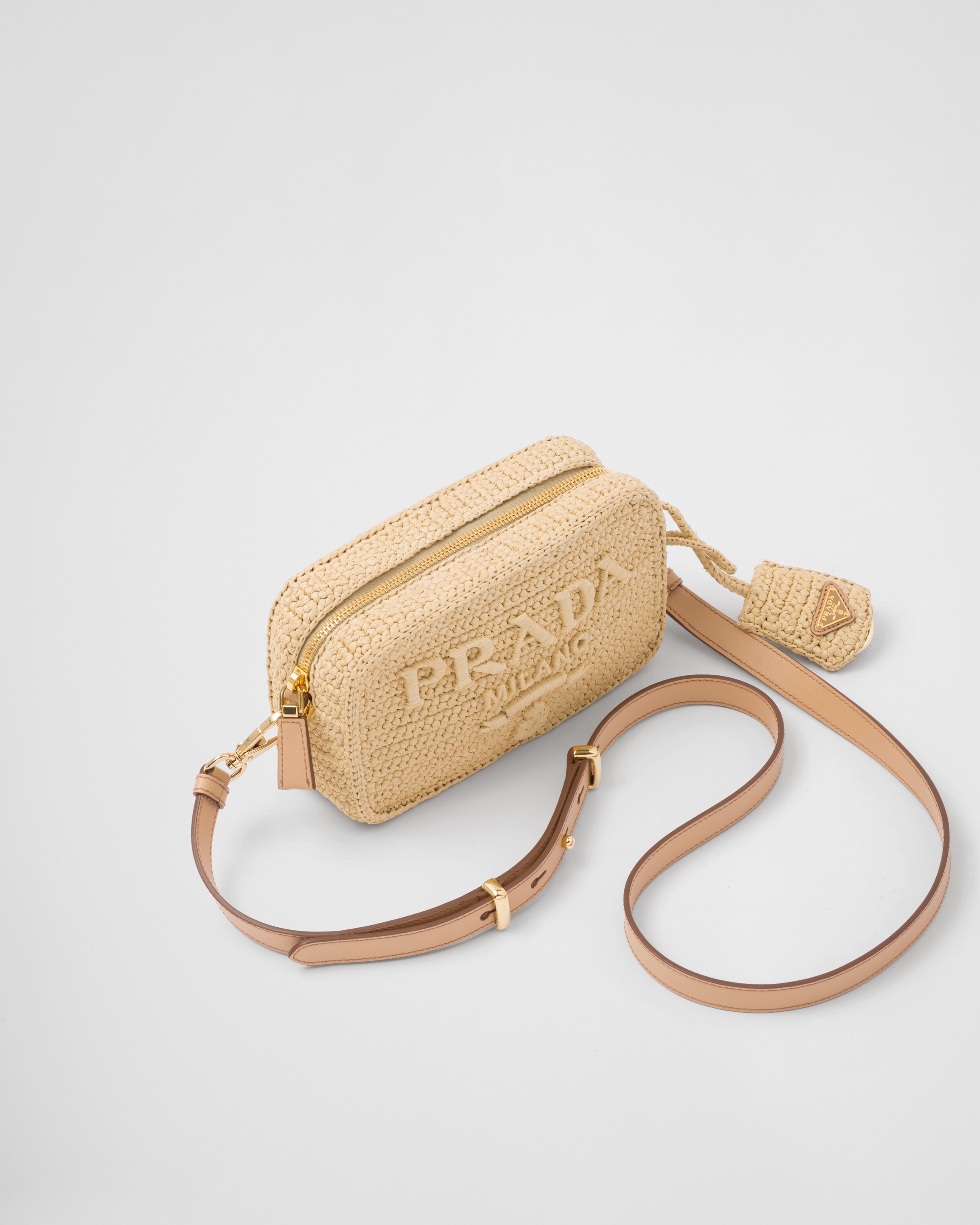 Natural Raffia shoulder bag | Prada