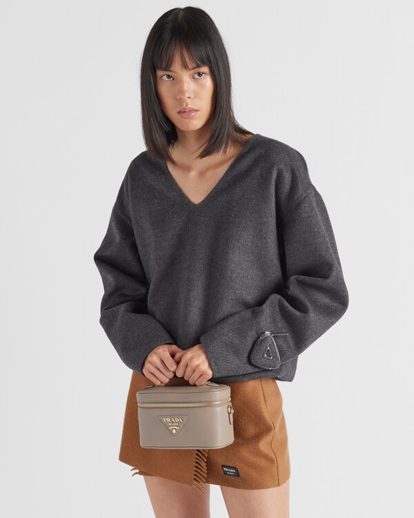 Clay Grey Leather Mini-bag | PRADA