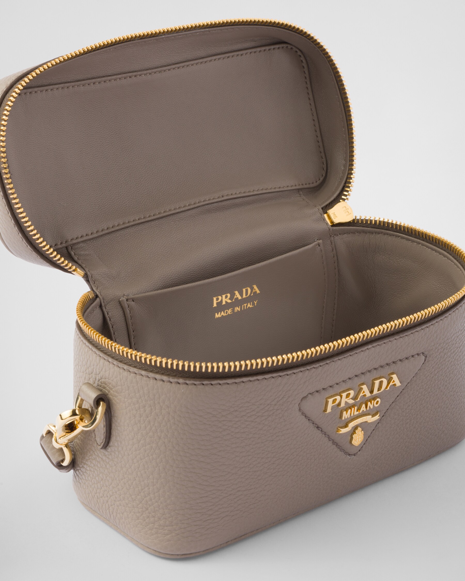 Clay Grey Leather Mini-bag | PRADA