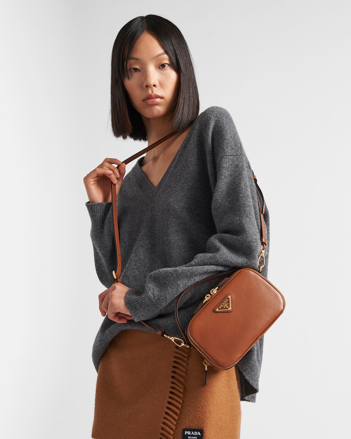 Cognac Leather Mini-bag | PRADA