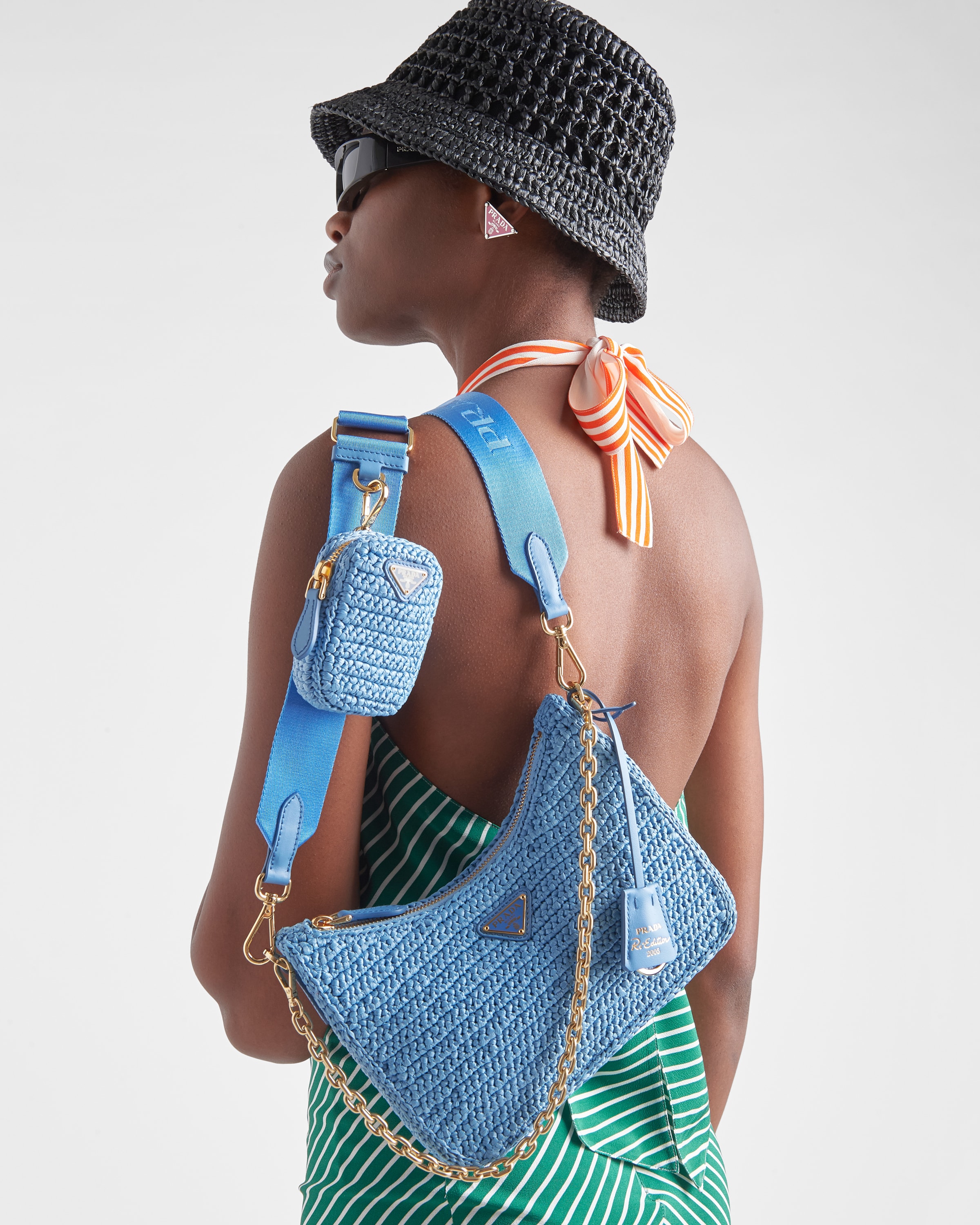 Light Blue Prada Re-edition 2005 Crochet Bag | PRADA