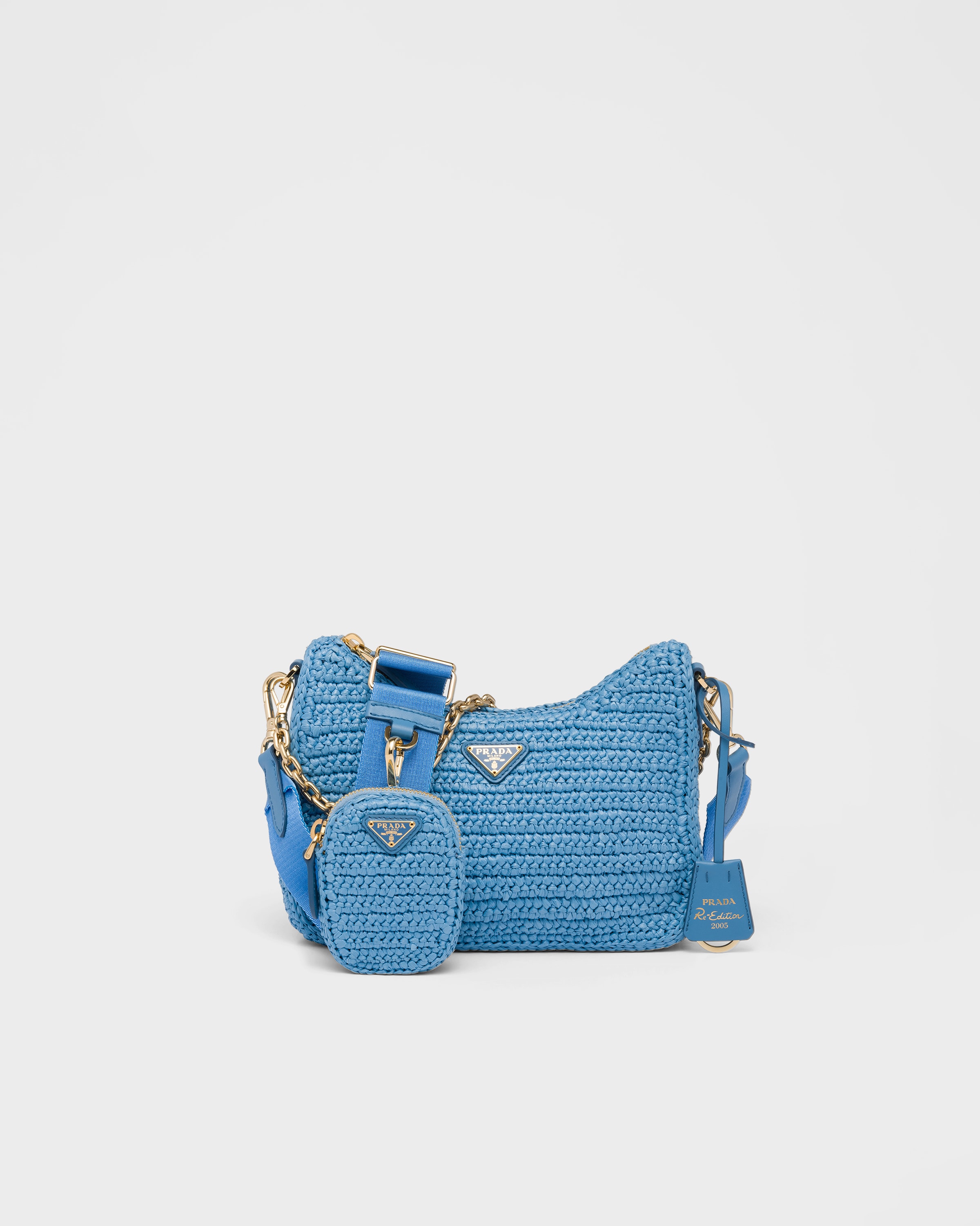 Light Blue Prada Re-edition 2005 Crochet Bag | PRADA