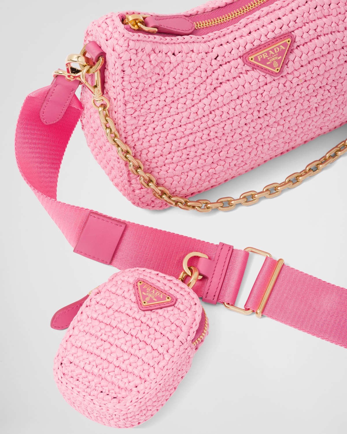 Petal Pink Prada Re-edition 2005 Crochet Bag | PRADA