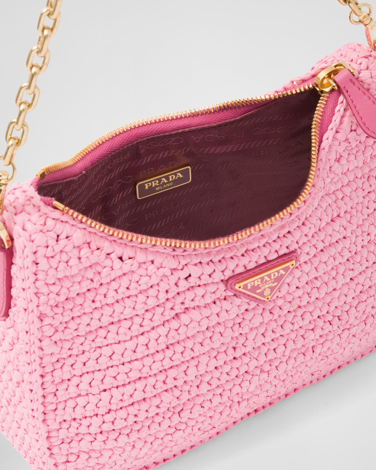 Petal Pink Prada Re-edition 2005 Crochet Bag | PRADA