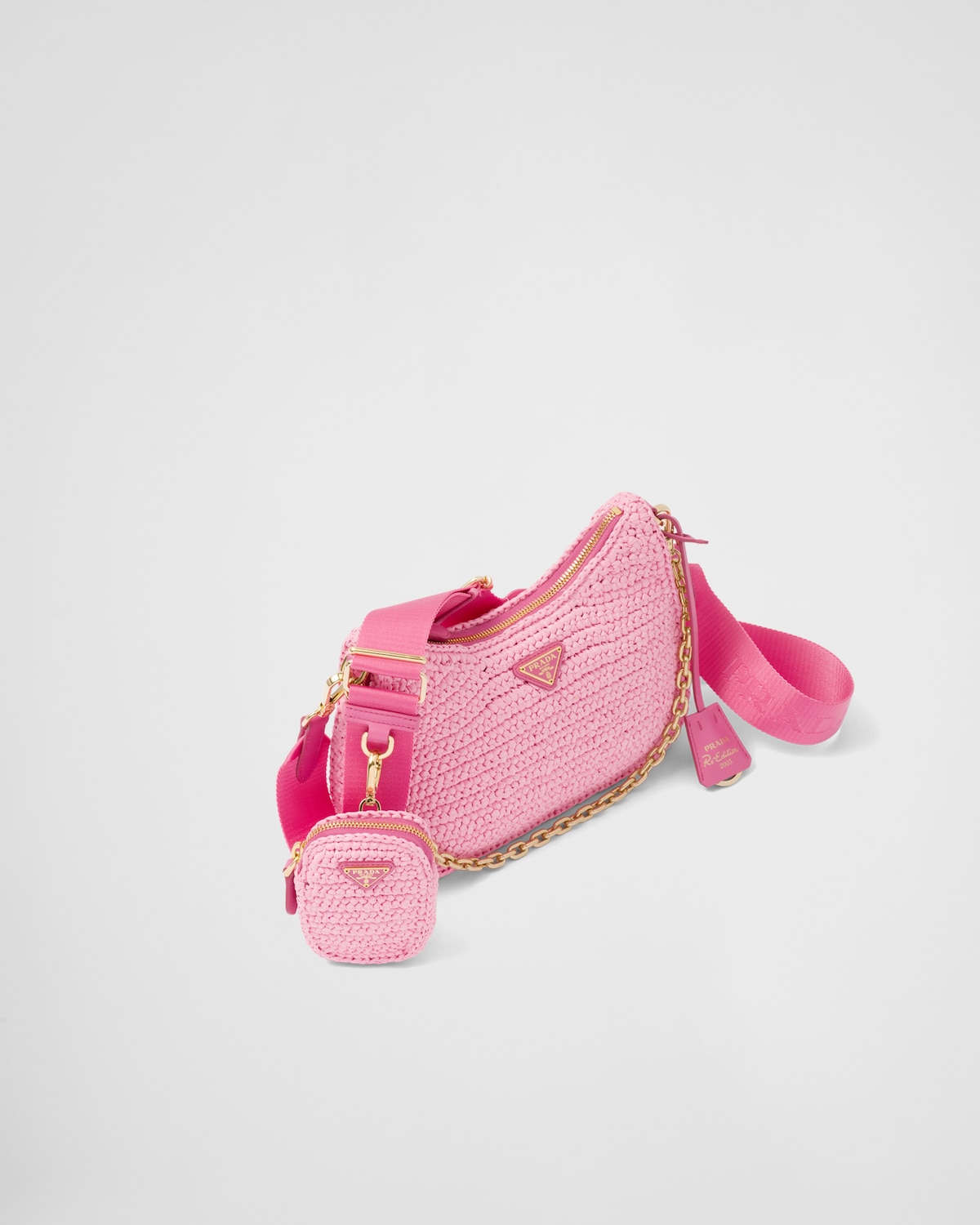 Petal Pink Prada Re-edition 2005 Crochet Bag | PRADA - United States