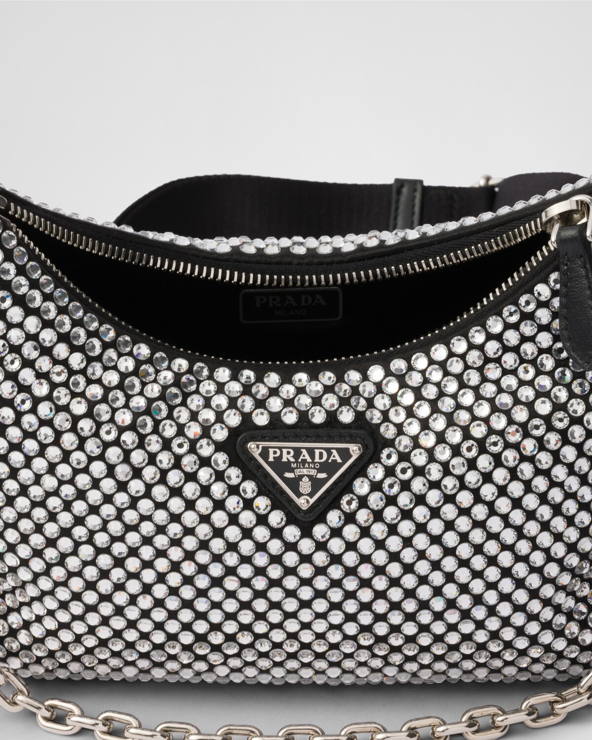 Crystal Prada Re-edition 2005 Satin Bag With Crystals | PRADA