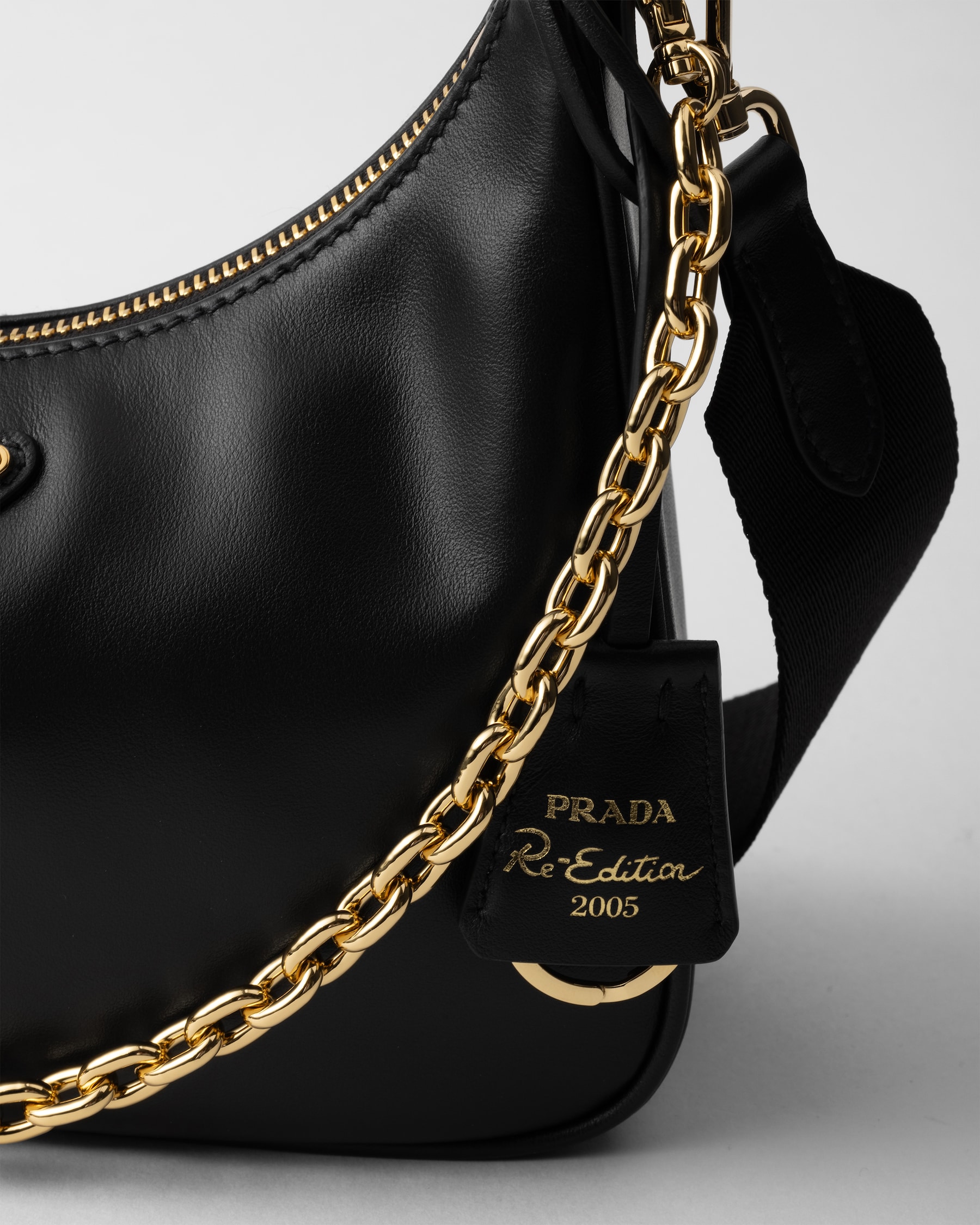 Black Prada Re-edition 2005 Leather Bag | PRADA