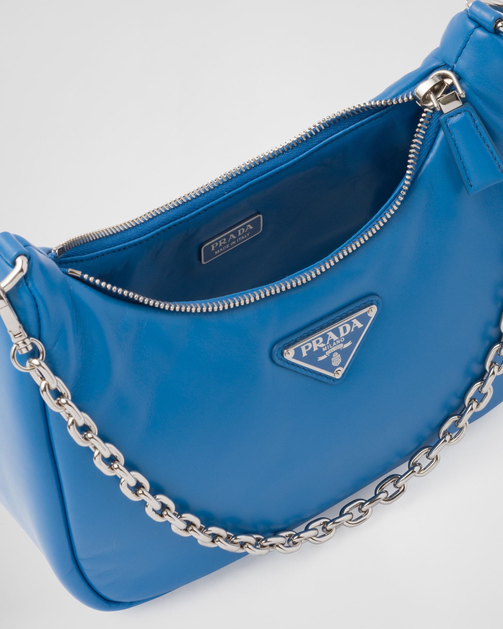 Light Blue Padded Nappa-leather Prada Re-edition 2005 Shoulder Bag | PRADA