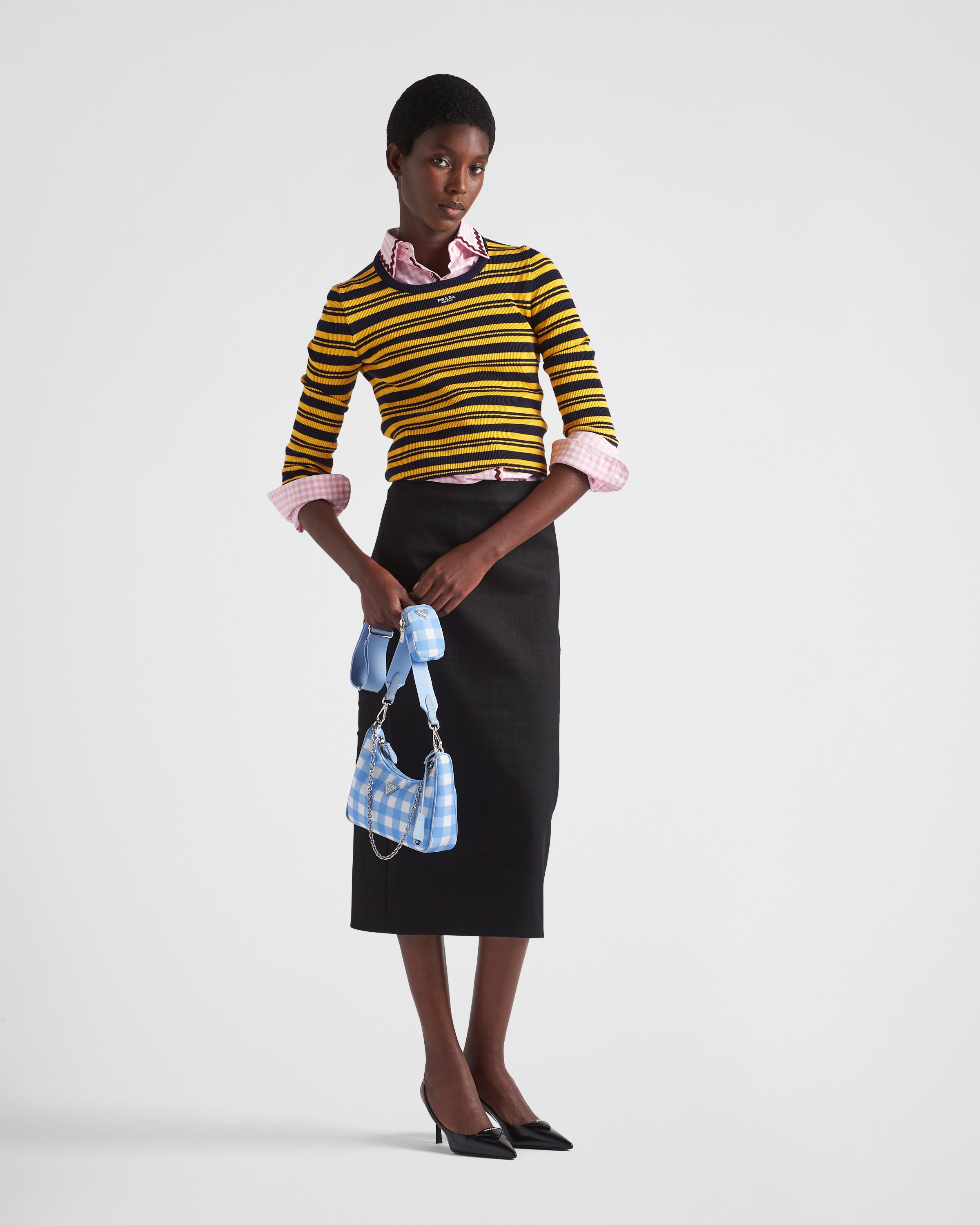 Light Blue Prada Re-Edition 2005 printed Re-Nylon bag | Prada