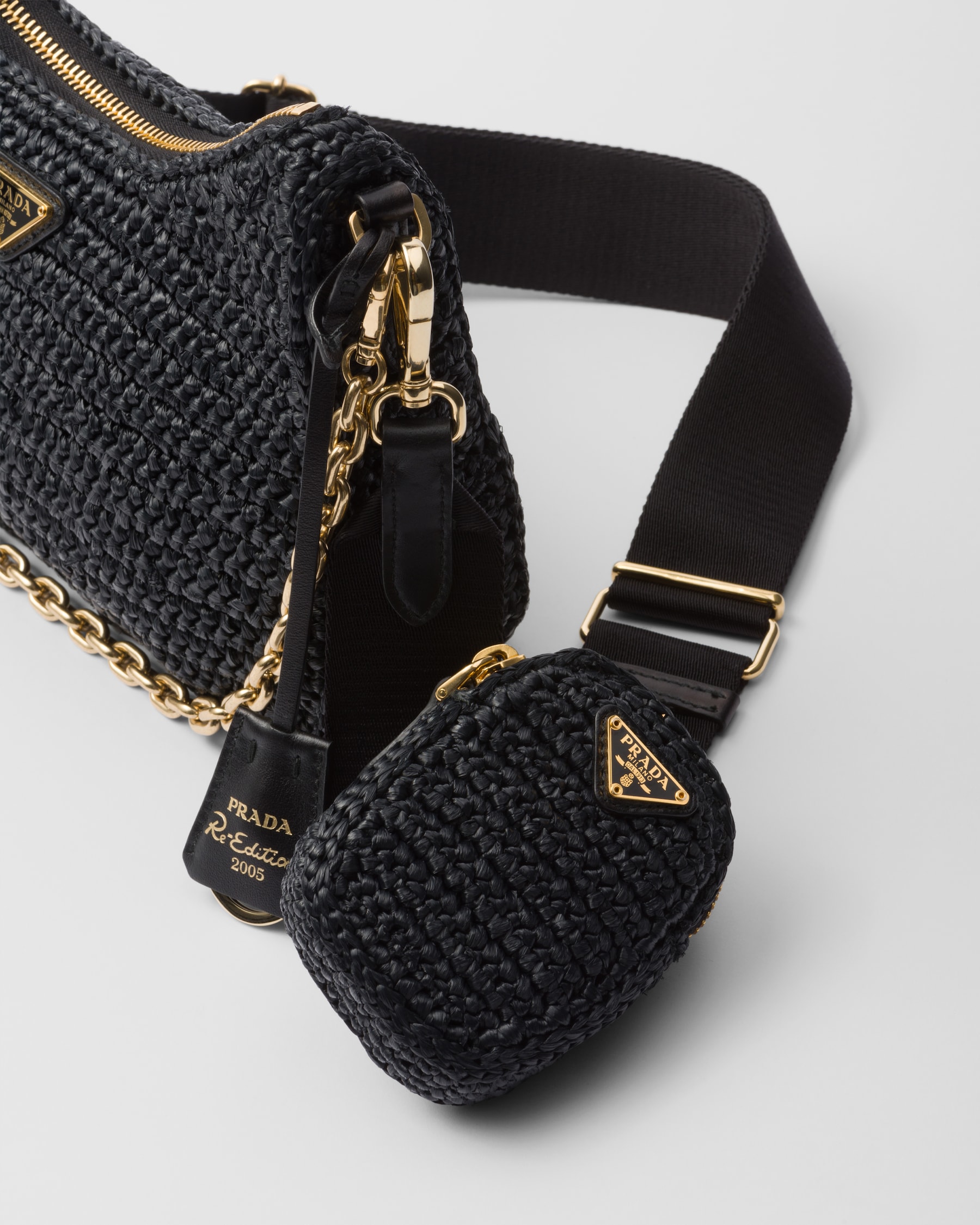 Black Prada Re-edition 2005 Crochet Bag | PRADA