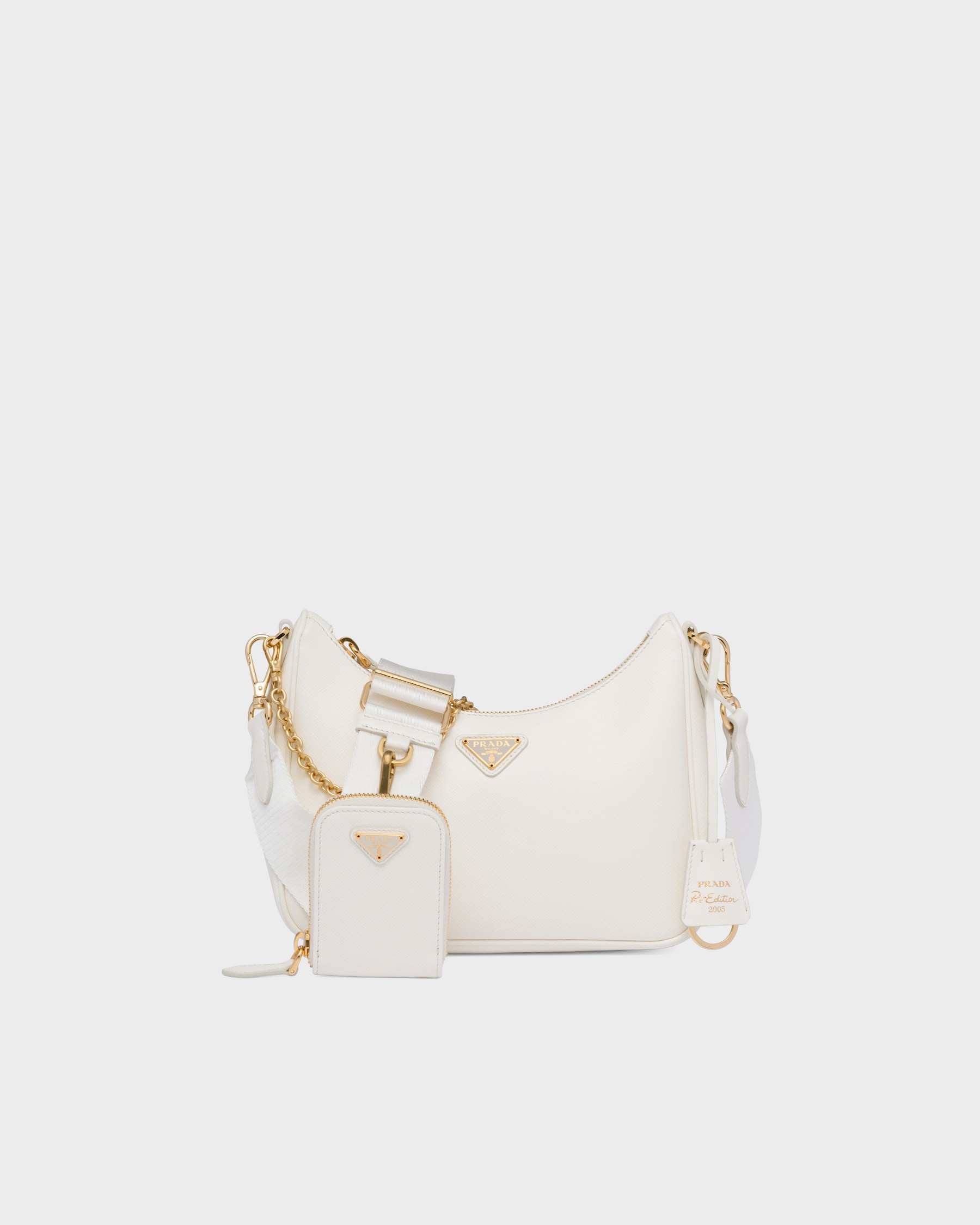 White Prada Re-edition 2005 Saffiano Leather Bag | PRADA