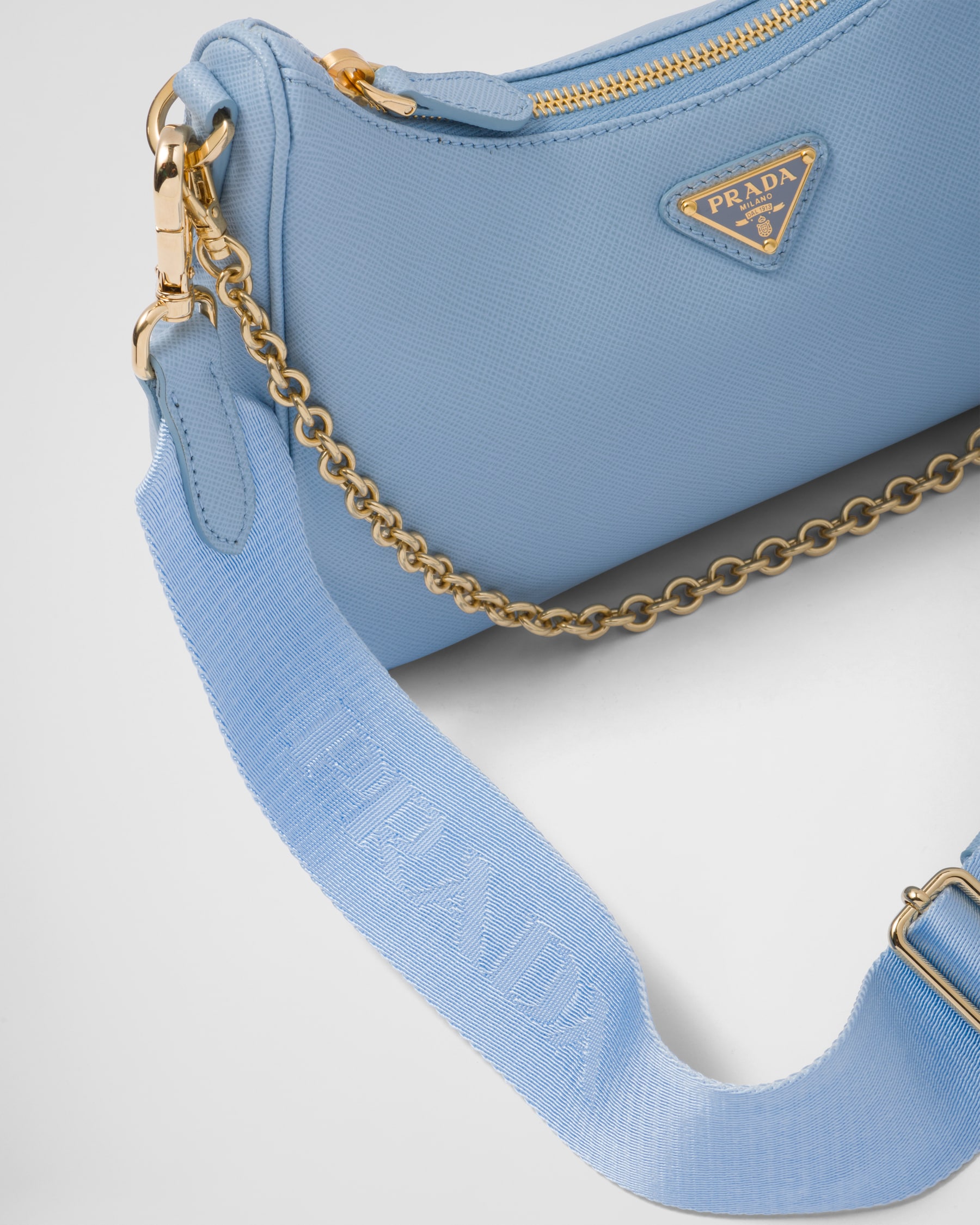 Pale Blue Prada Re-edition 2005 Saffiano Leather Bag | PRADA