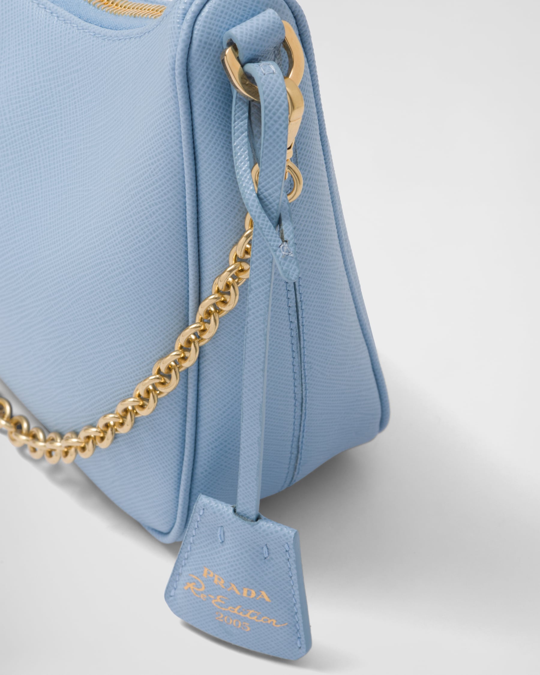 Pale Blue Prada Re-edition 2005 Saffiano Leather Bag | PRADA